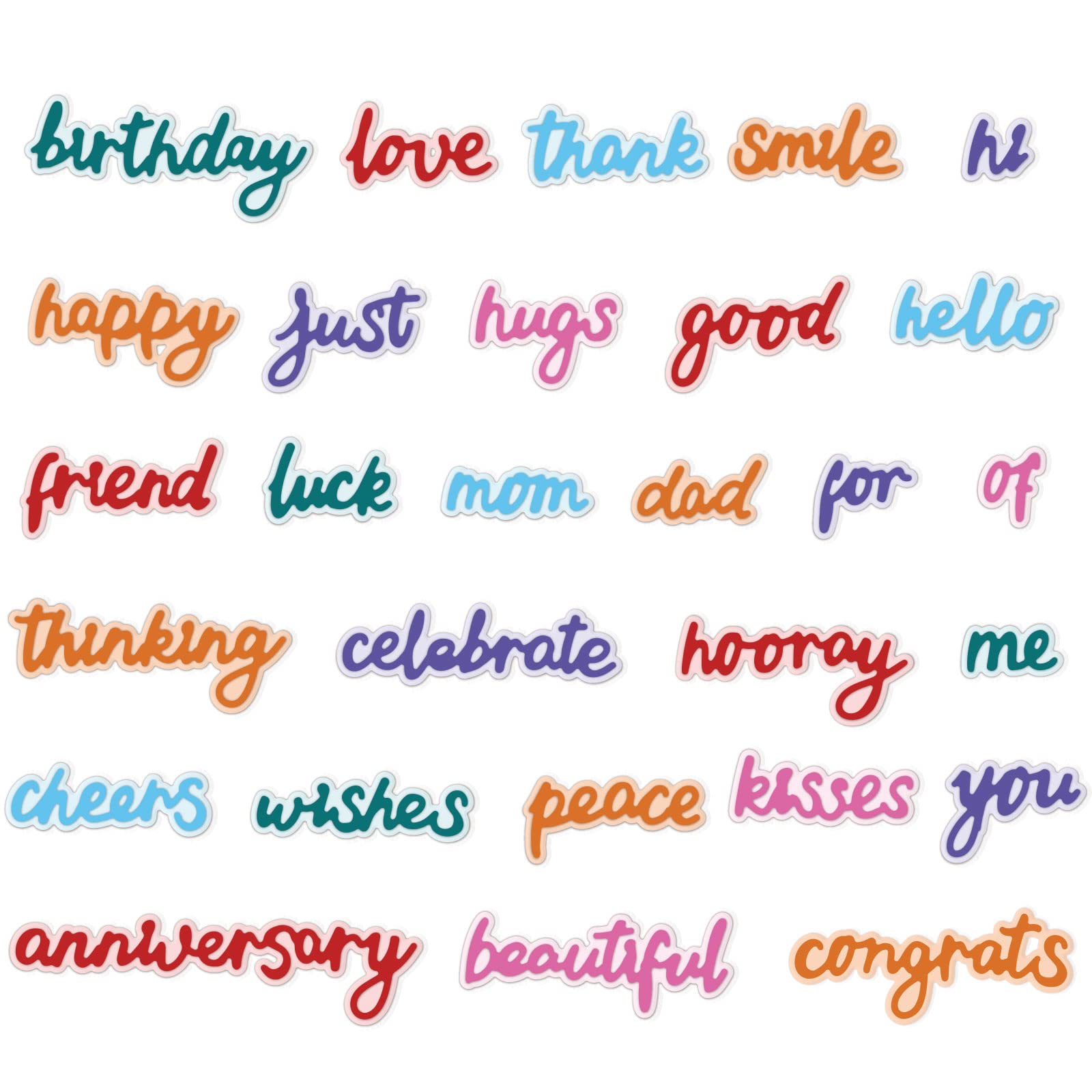 Amazon.com: ORIGACH 28 Pieces Sentiments Words Cutting Dies, Shadow ...