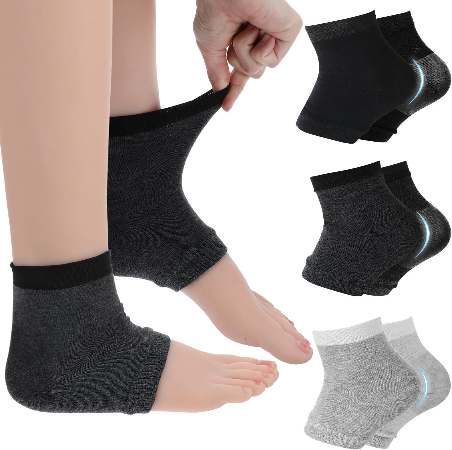 Amazon.com : Vaincre Gel Moisturizing Heel Socks for Dry Cracked Feet ...