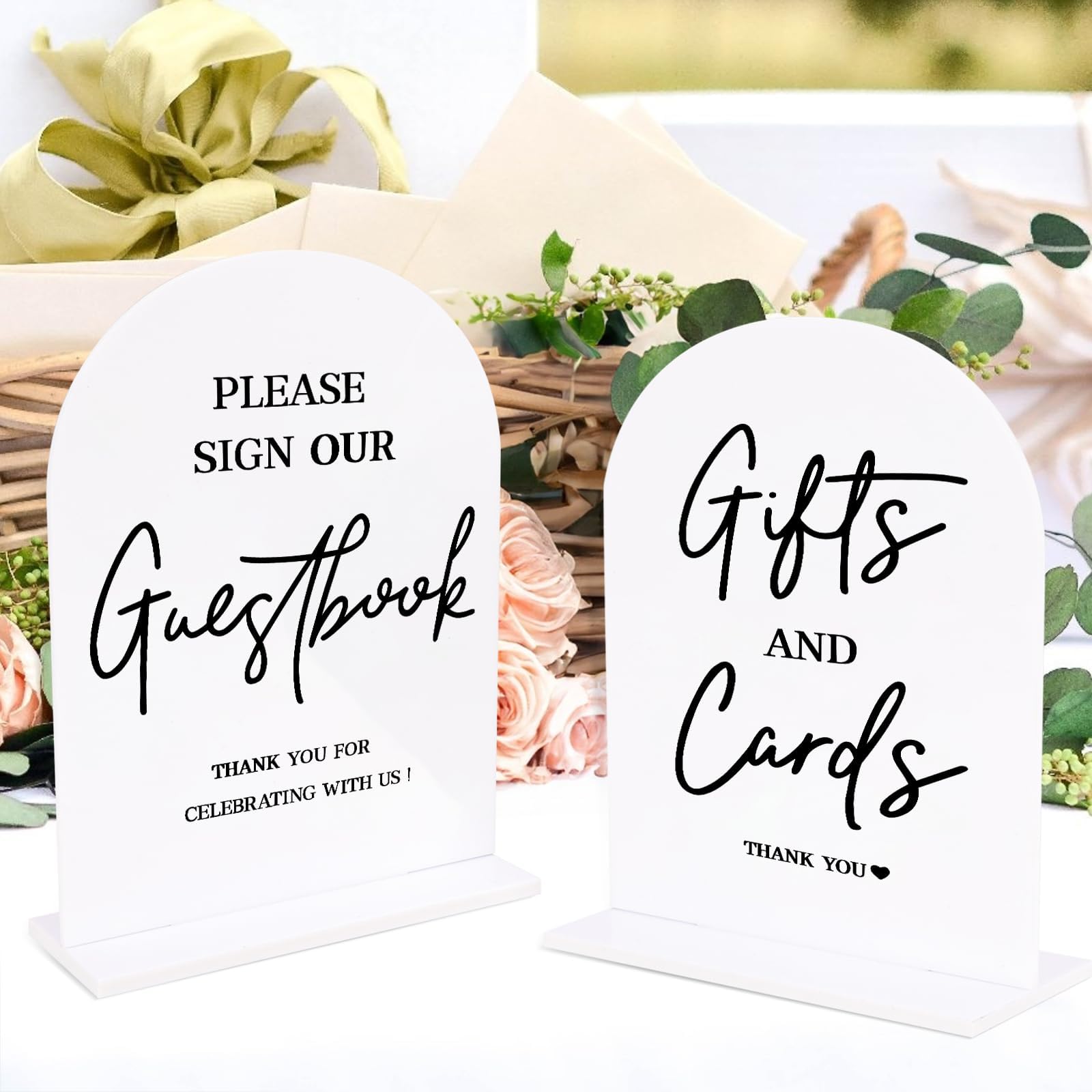 Amazon.com: 2pcs Clear Acrylic Wedding Signs for Ceremony and Reception ...