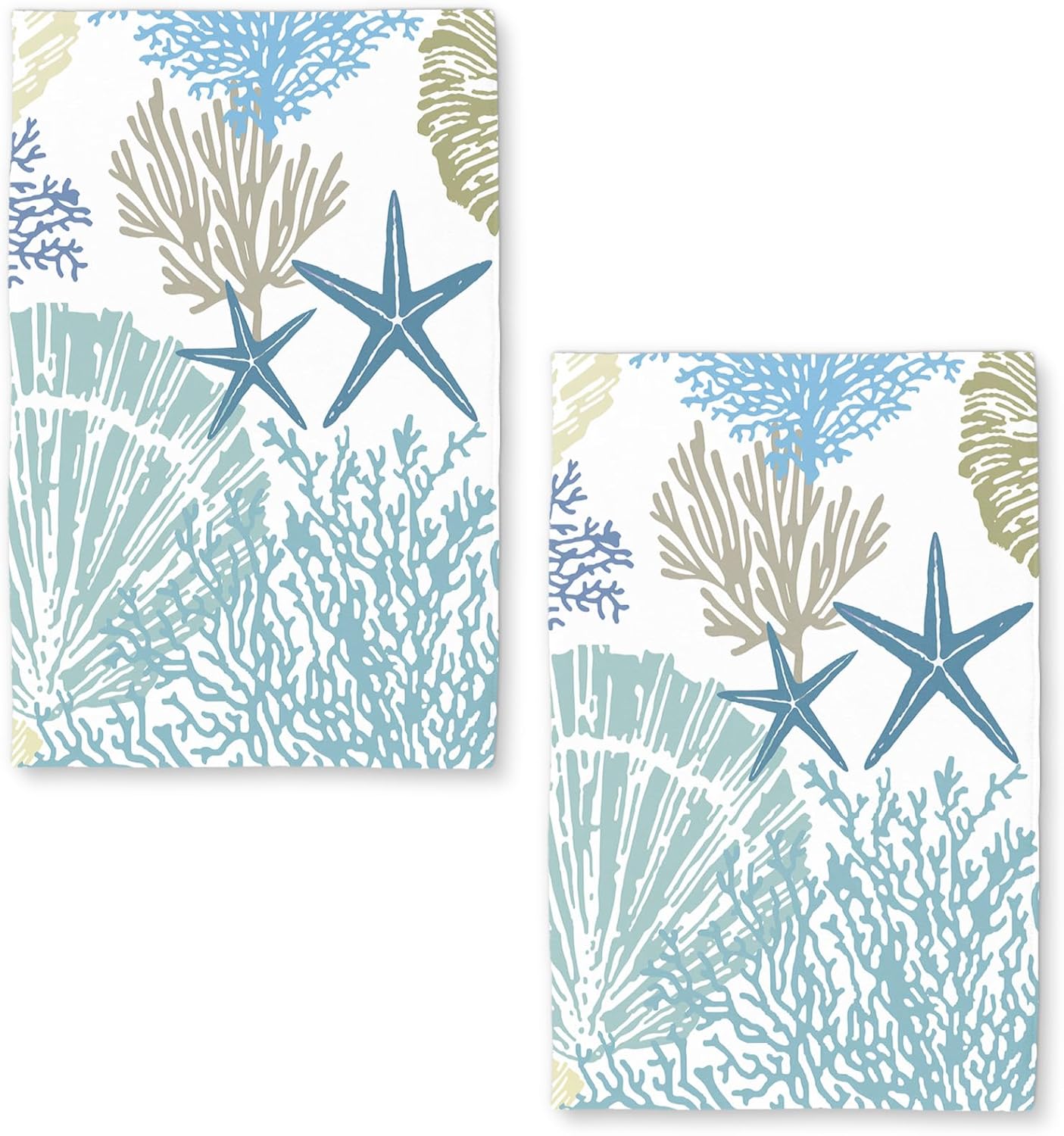 Amazon.com: Nautical Coastal Kitchen Towel Set - Absorbent 26x18 Inch ...