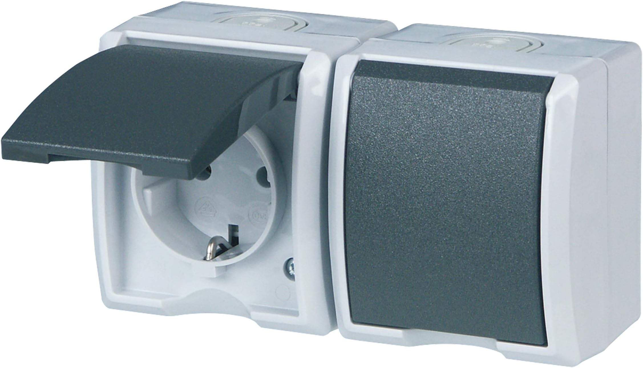 Busch-Jaeger 20/2 EW-53 Ocean IP44 AP Schuko-Steckdose 2-fach ...