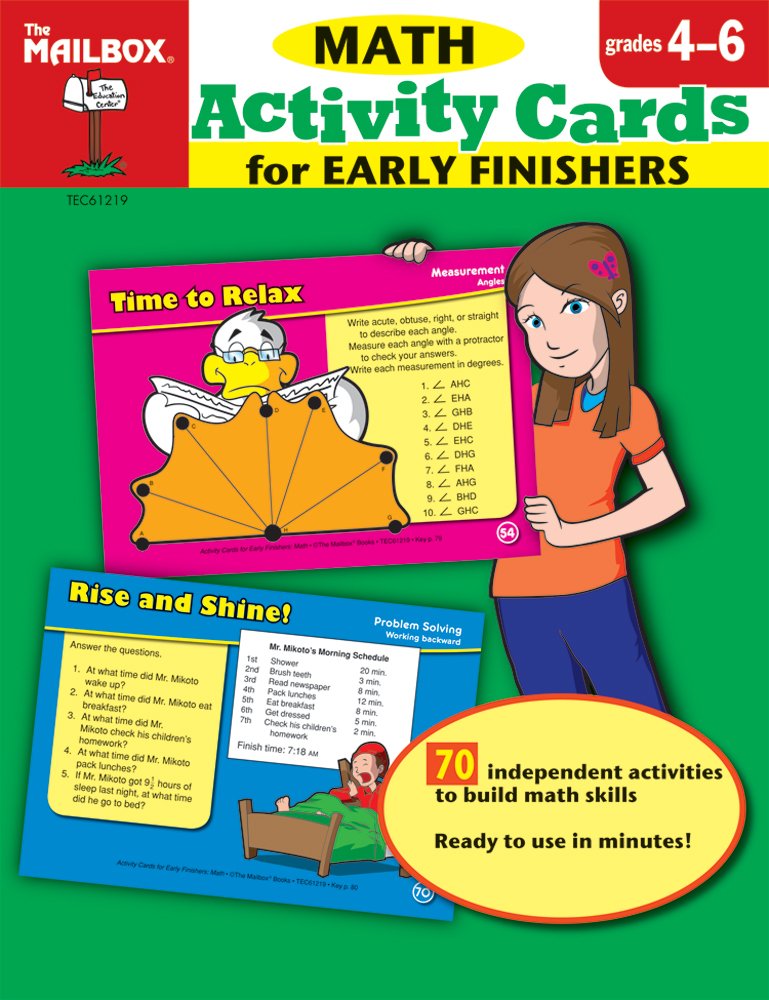 Activity Cards for Early Finishers: Math (Grs. 4-6): The Mailbox Books ...