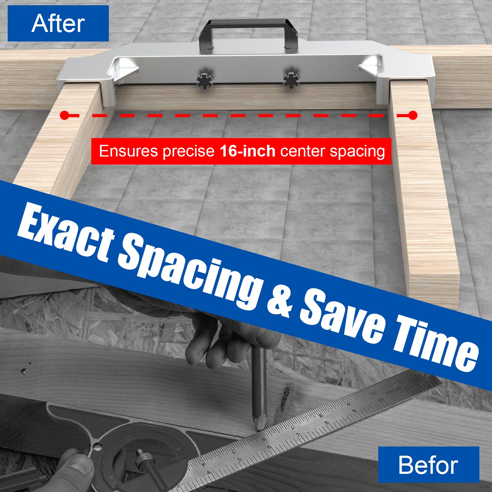 Snapklik.com : Framing Tools, Upgrade16 Inch On-Center Stud Layout Tool ...