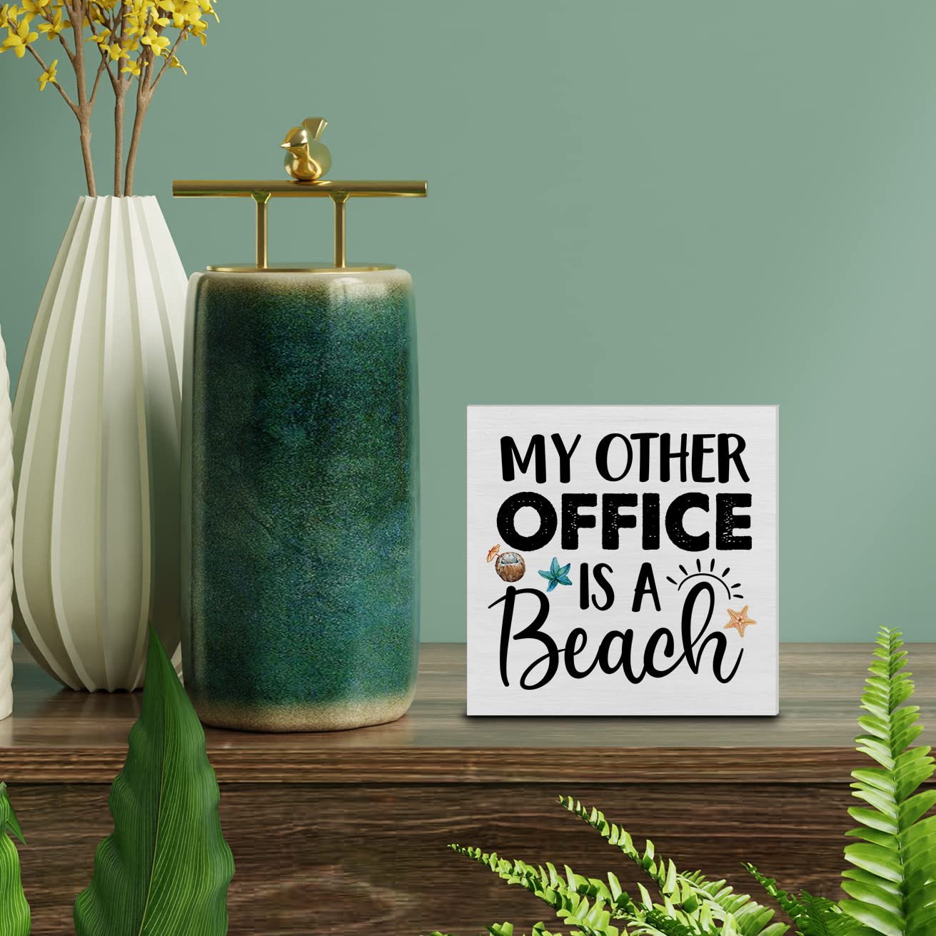 Snapklik.com : My Other Office Is A Beach Wood Box Sign Decor Desk Sign ...