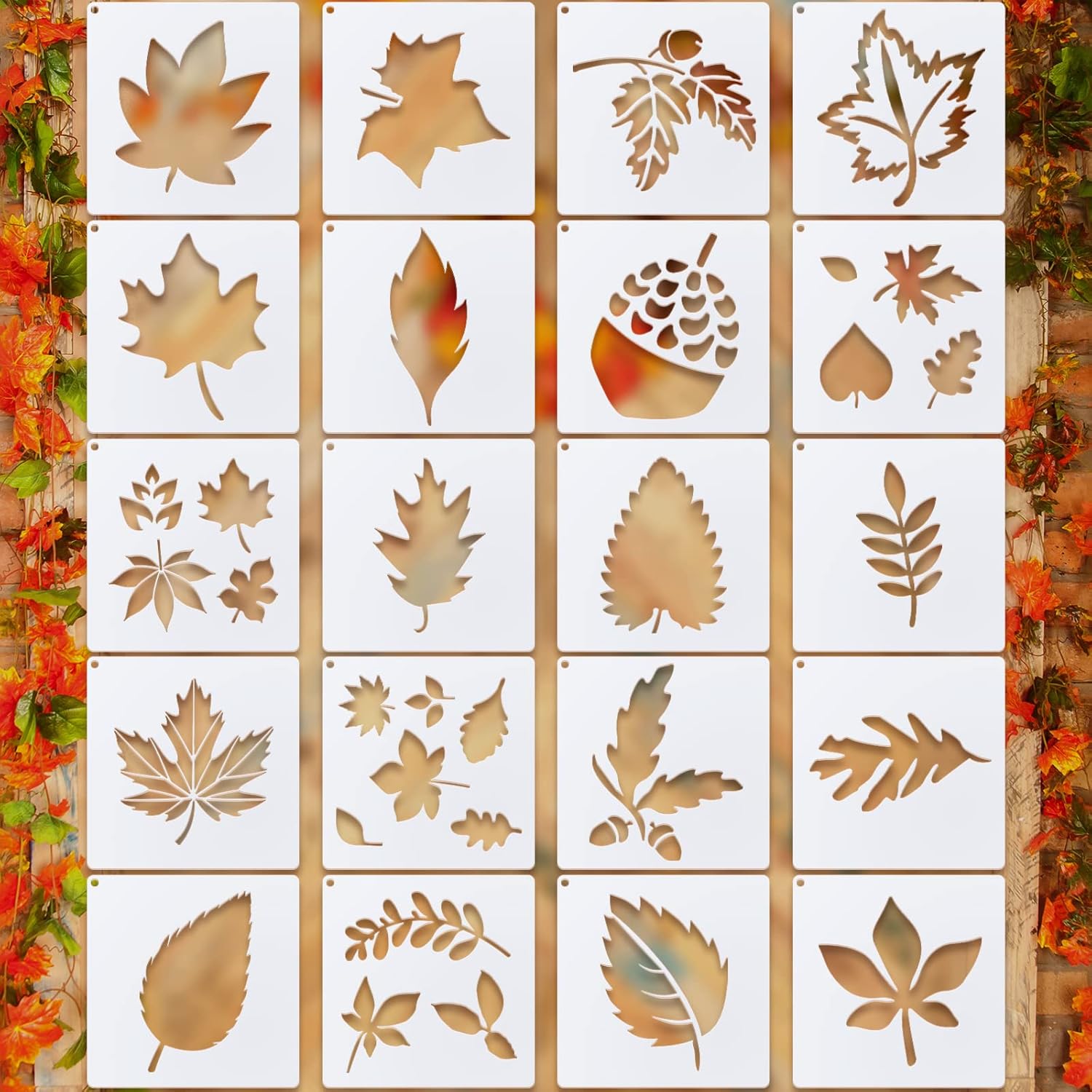 20 Pieces Autumn Stencils Fall Templates Autumn Reusable Stencils Fall ...