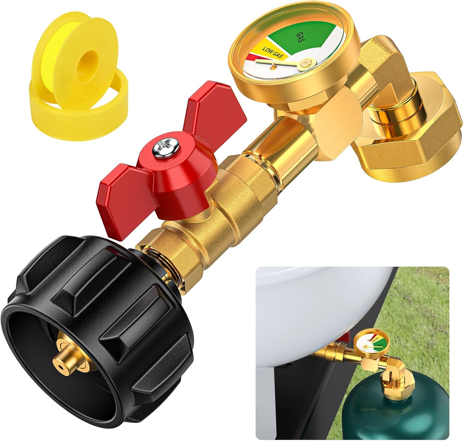 Amazon.com : Propane Refill Adapter for 1 lb. Tanks, 1lb to 20lb Elbow ...