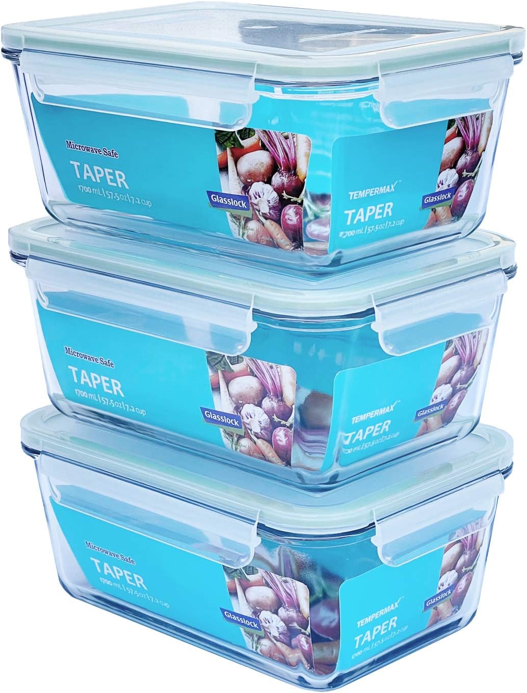 Buy Glasslock Taper Rectangular Glass Food-Storage Container with ...