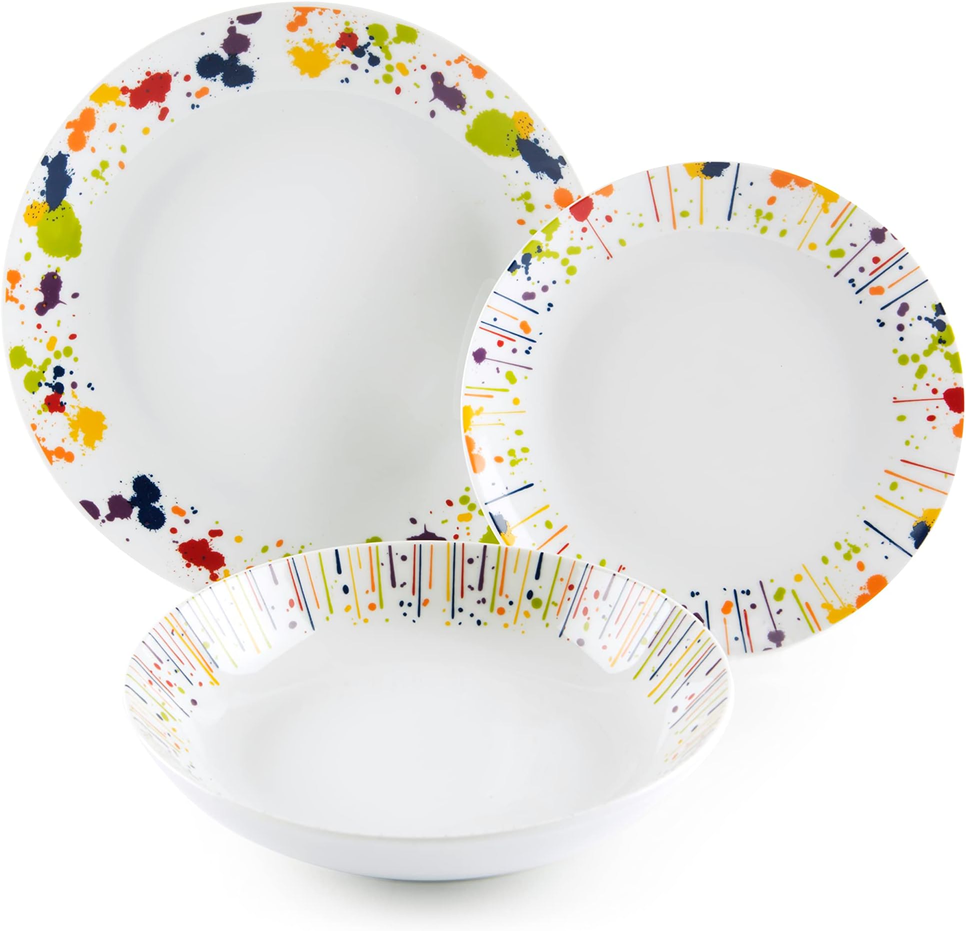 Excelsa Tropical Chic Service Table, Porcelaine, multicolore, 18 unités ...