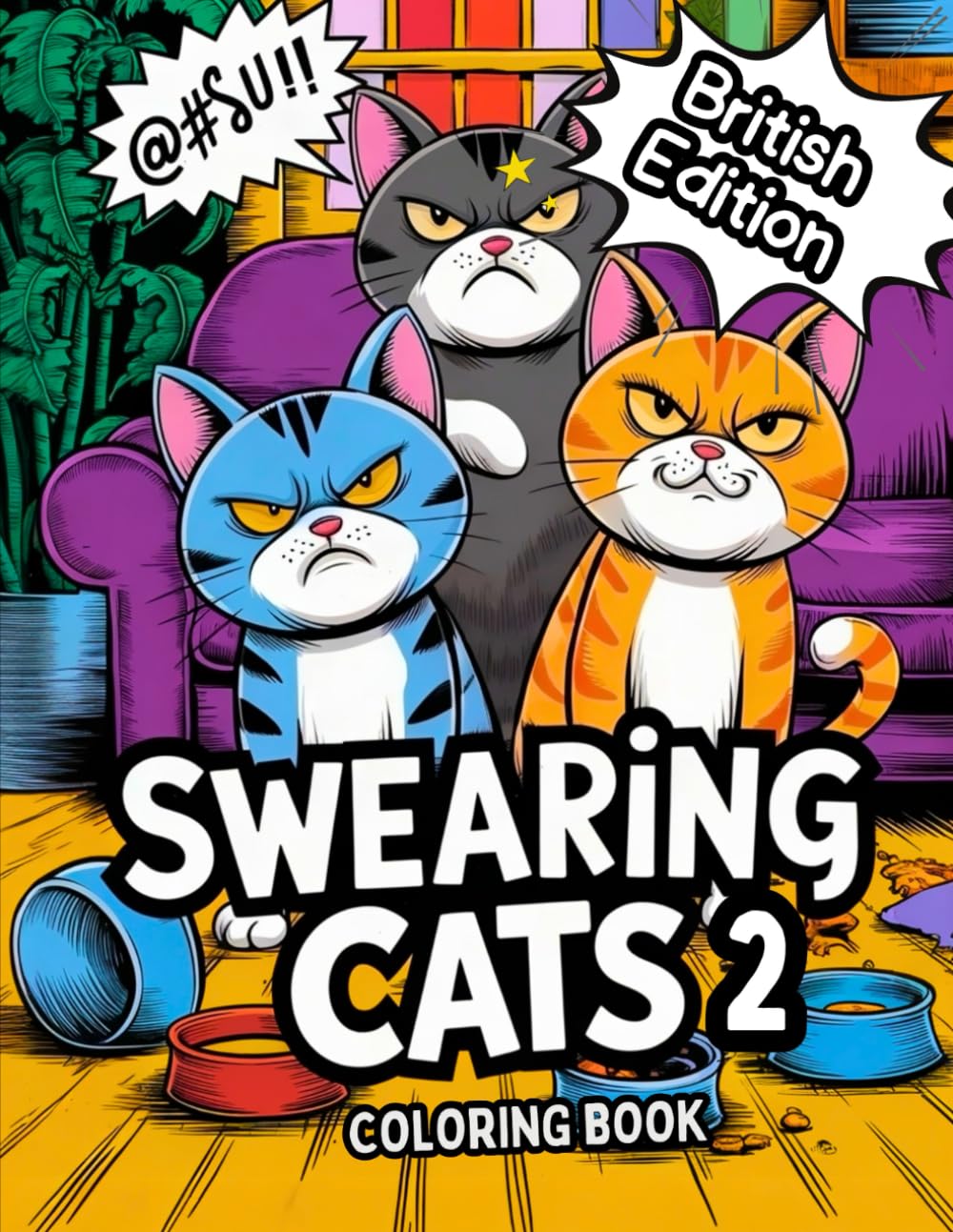 Amazon.com: Swearing Cats 2 British Edition: Adult Coloring Book for ...