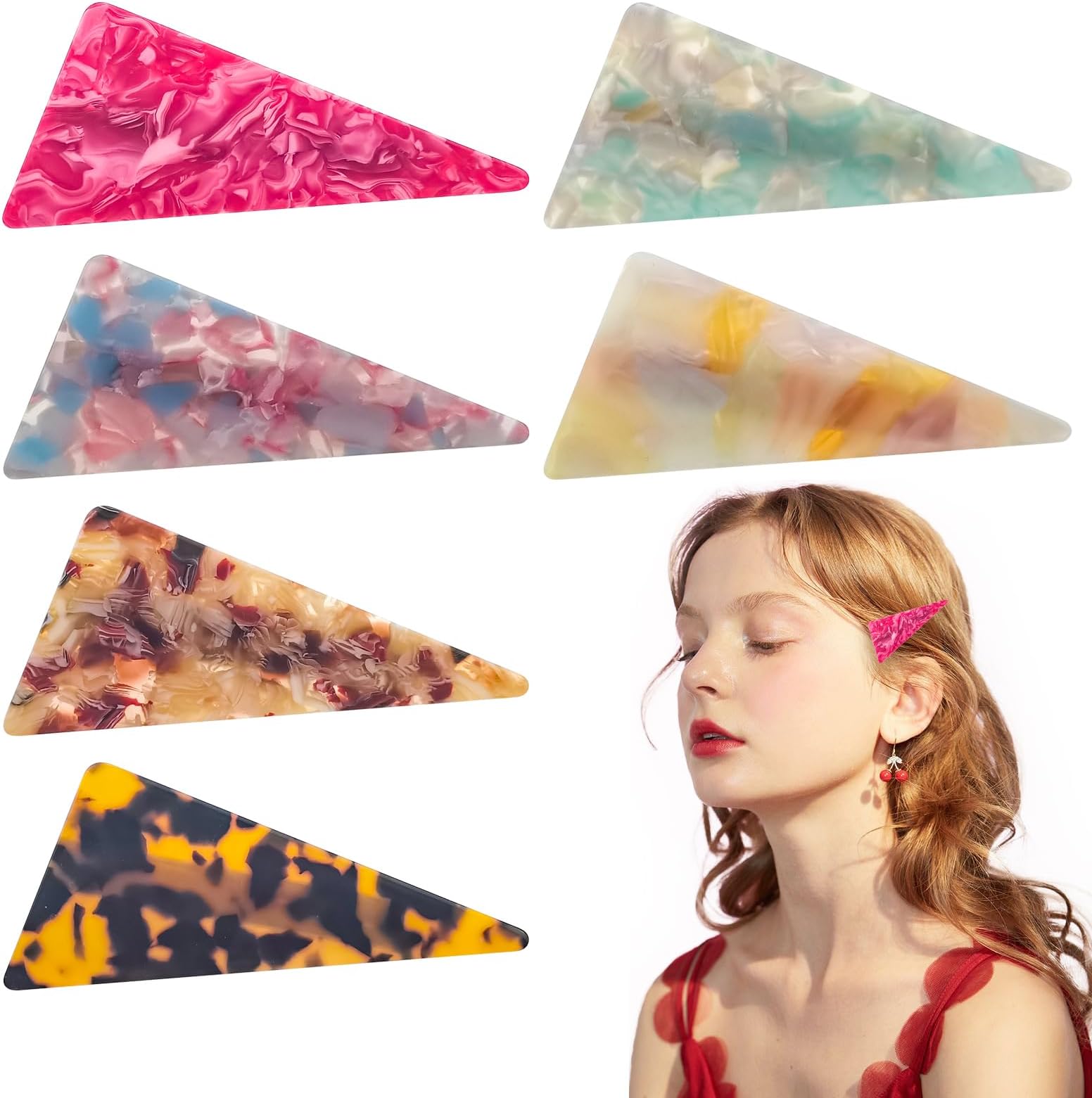 Amazon.com : 12 PCS Acrylic Resin Alligator Hair Clip Tortoise Shell ...