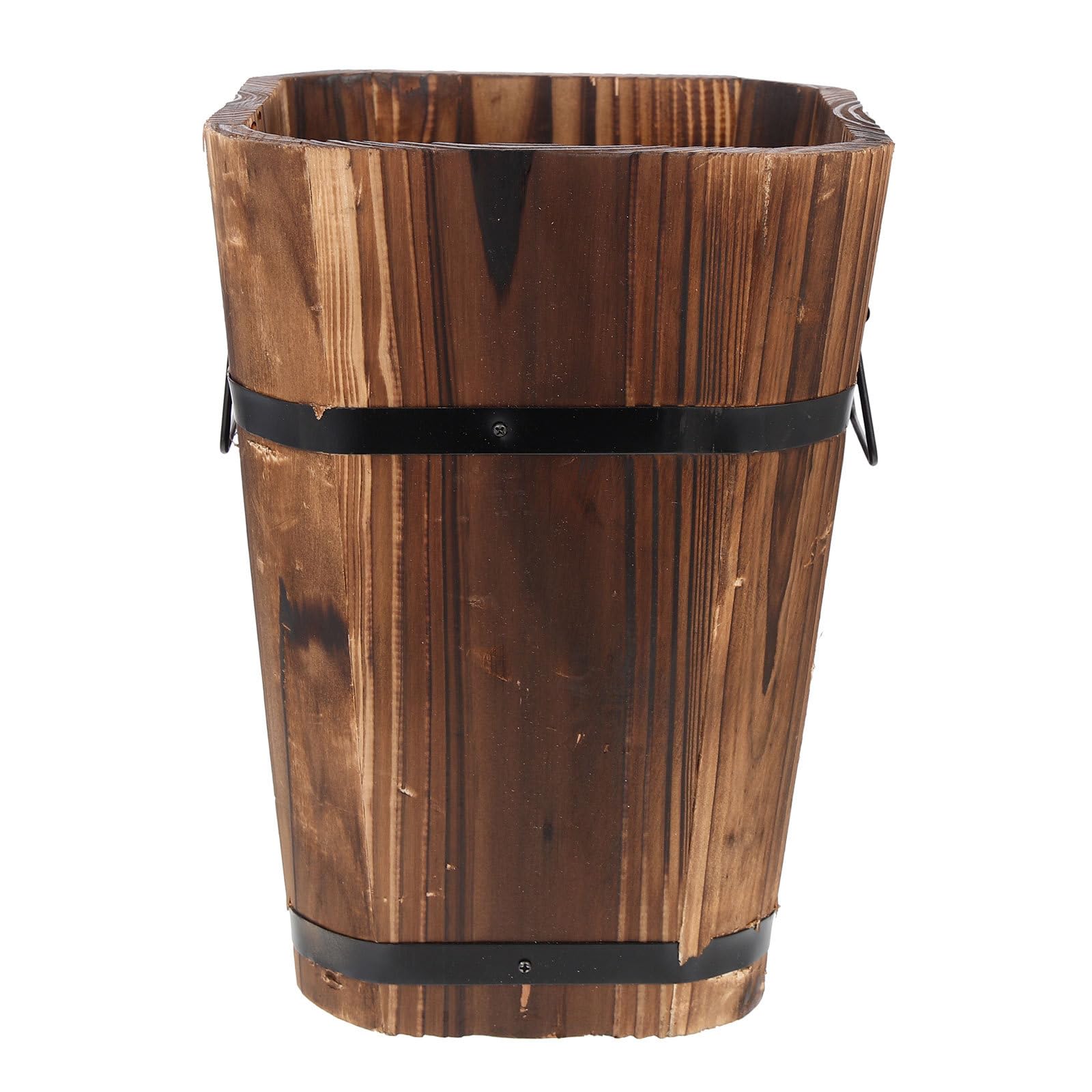 Amazon.com : Tofficu Wooden Barrel, Wooden Bucket Barrel Planters ...