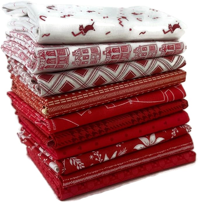 Amazon.com: Red Fat Quarter Bundle (10 pcs) - Mixed Designers ...