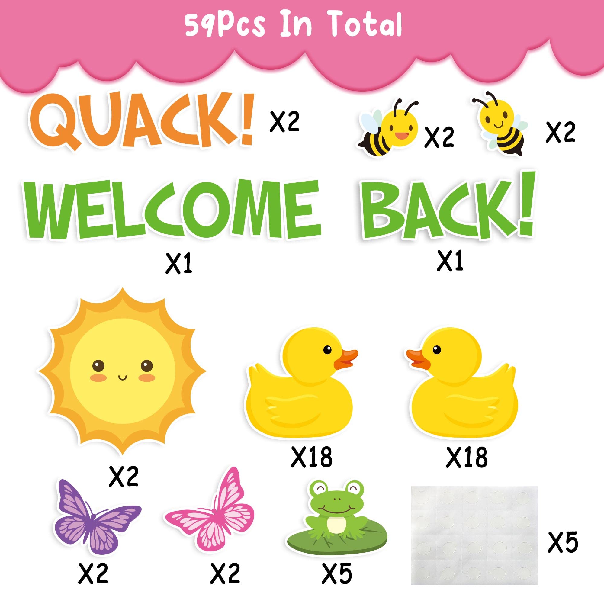 Snapklik.com : 59Pcs Duck Bulletin Board Cutouts Quack Welcome Back To ...