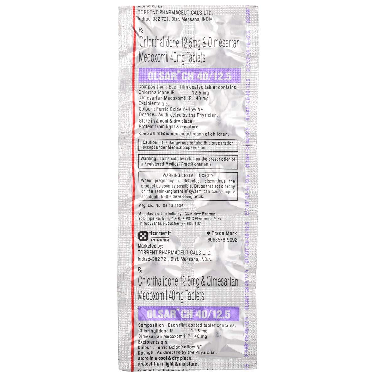 Olsar CH 40/12.5 - Strip of 10 Tablets : Amazon.in: Health & Personal Care