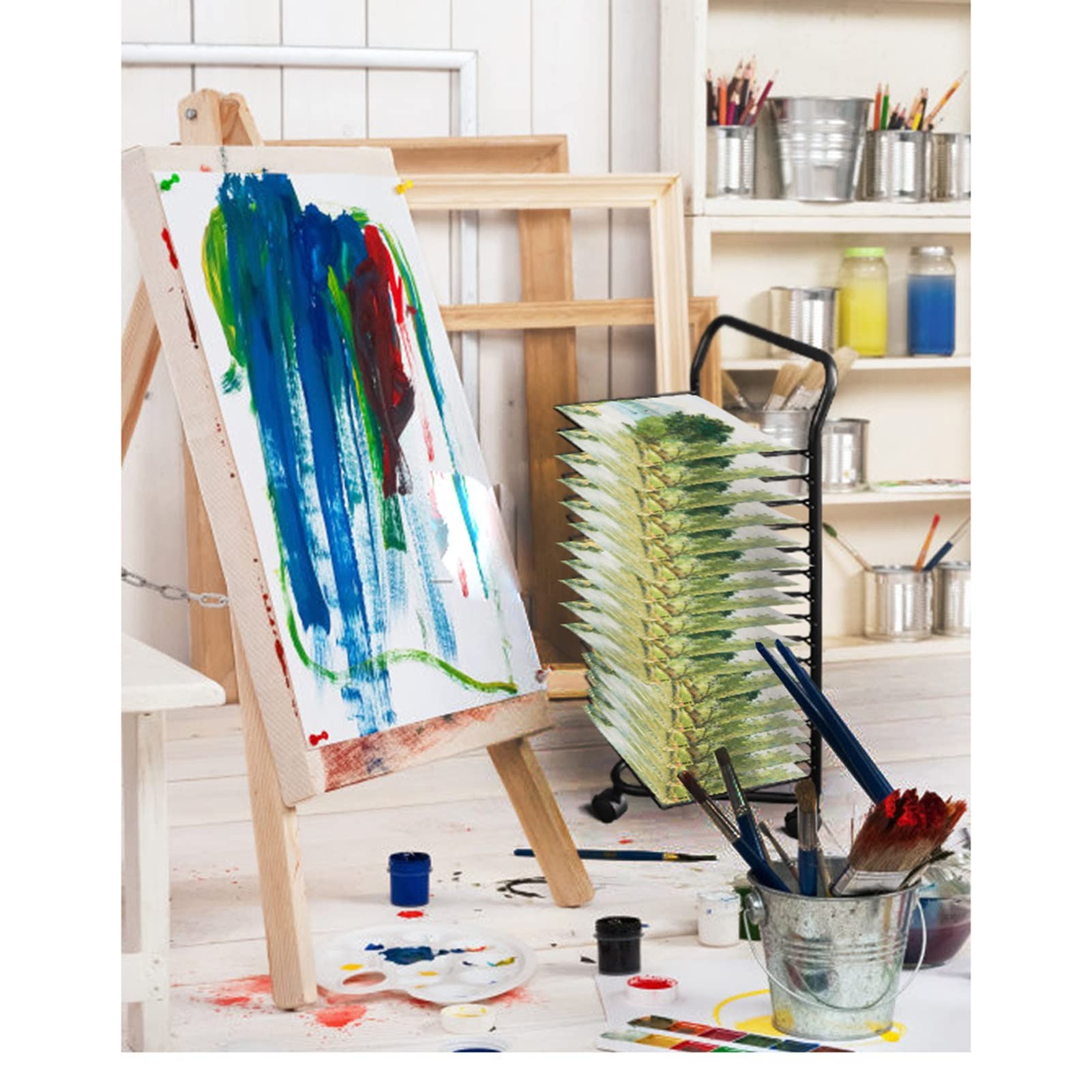 Estudio De Arte Escolar Elaborar Pinturas Coloridas Para La Clase Foto
