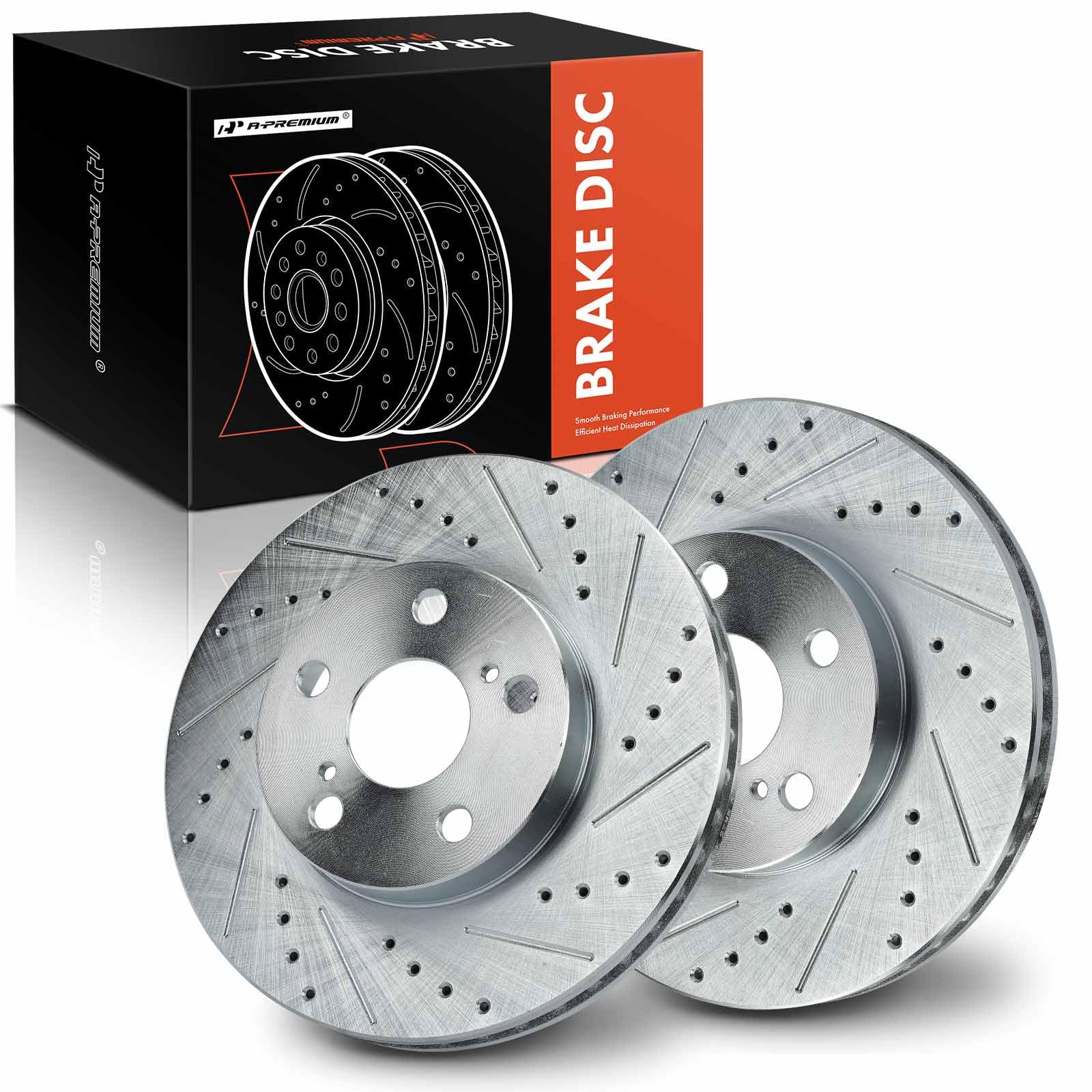 A-Premium 10.04 inch (255mm) Front Drilled and Slotted Disc Brake ...
