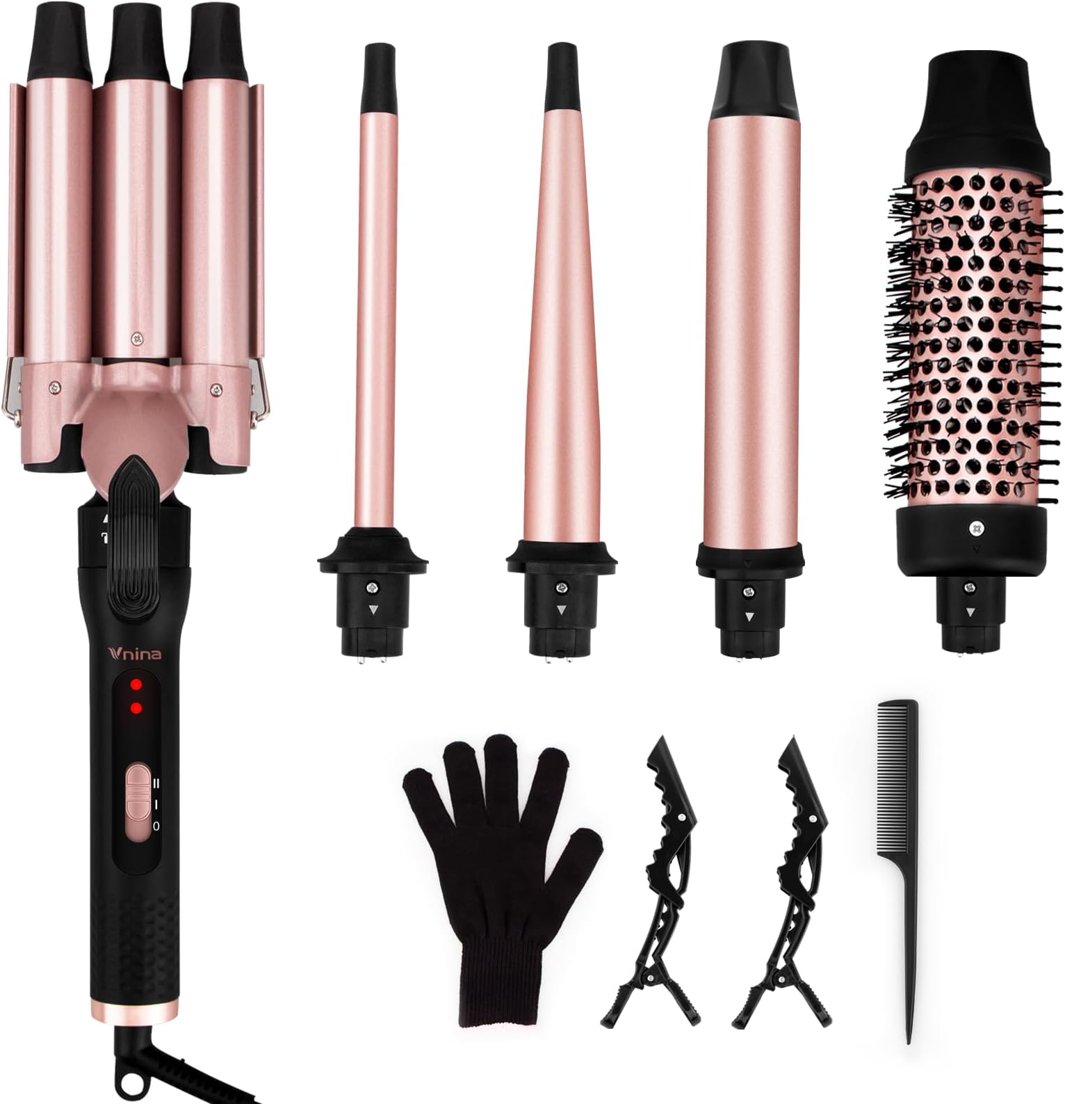 Amazon.com: 5 in 1 Curling Iron Set, 3 Barrel Curling Iron Set with ...