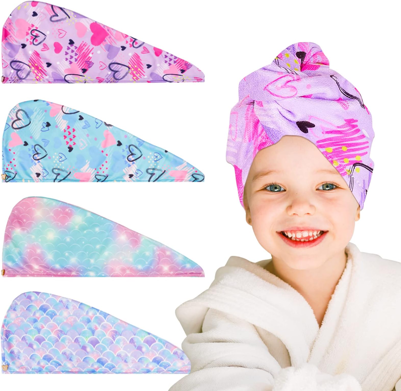 Amazon.com : MAYOUTH Microfiber Hair Drying Towels Head wrap with Bow ...
