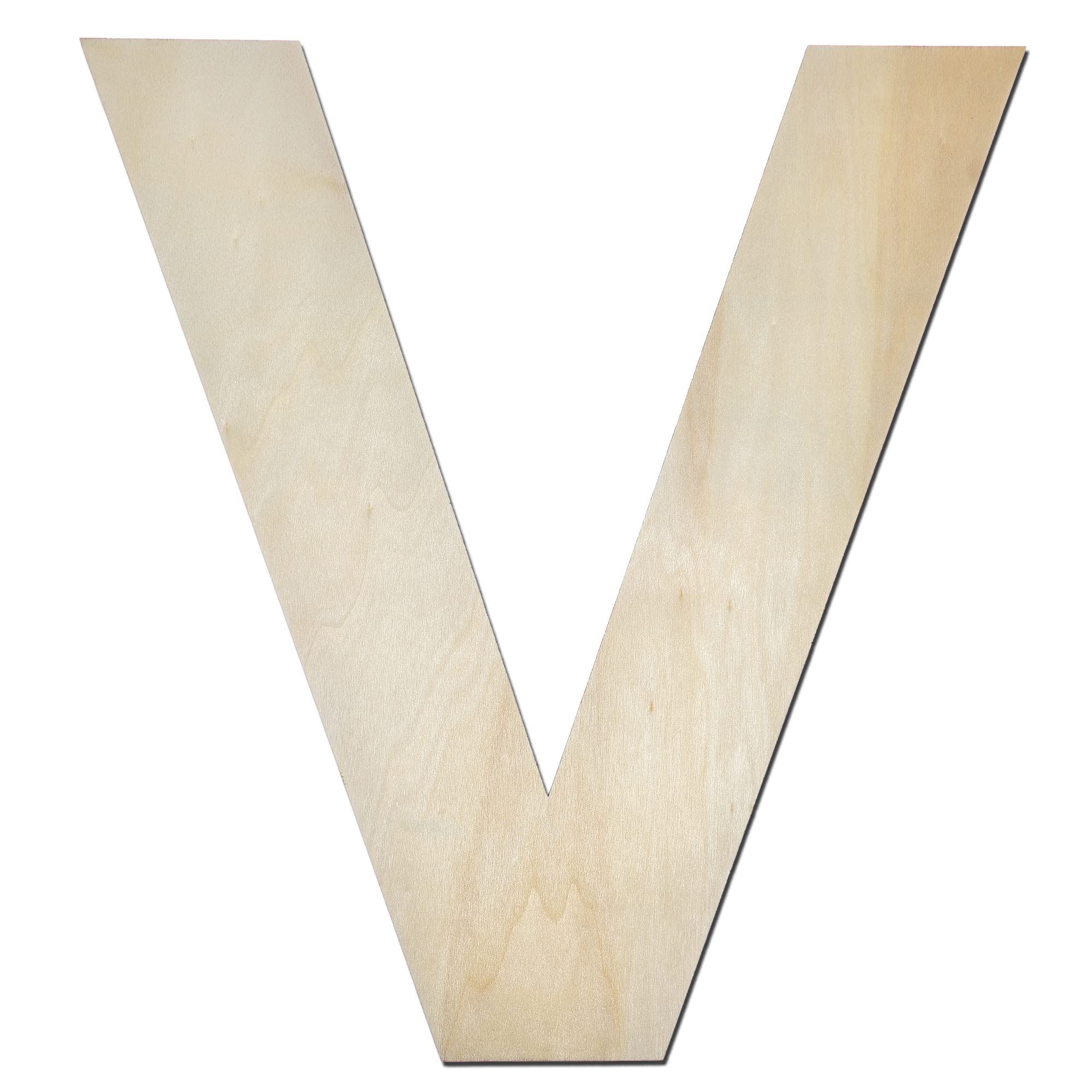 Snapklik.com : 12 Inch Wooden Letter V, 1/4 Inch Thick Large Unfinished ...