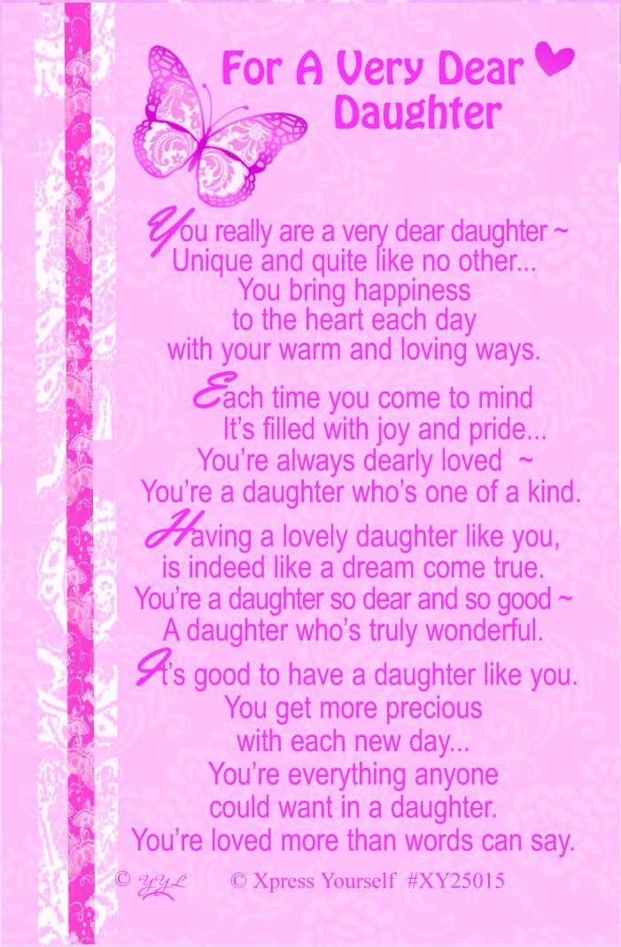 Xpress Yourself Daughter Keepsake Card 3.25" x 2" - For A Very Dear ...