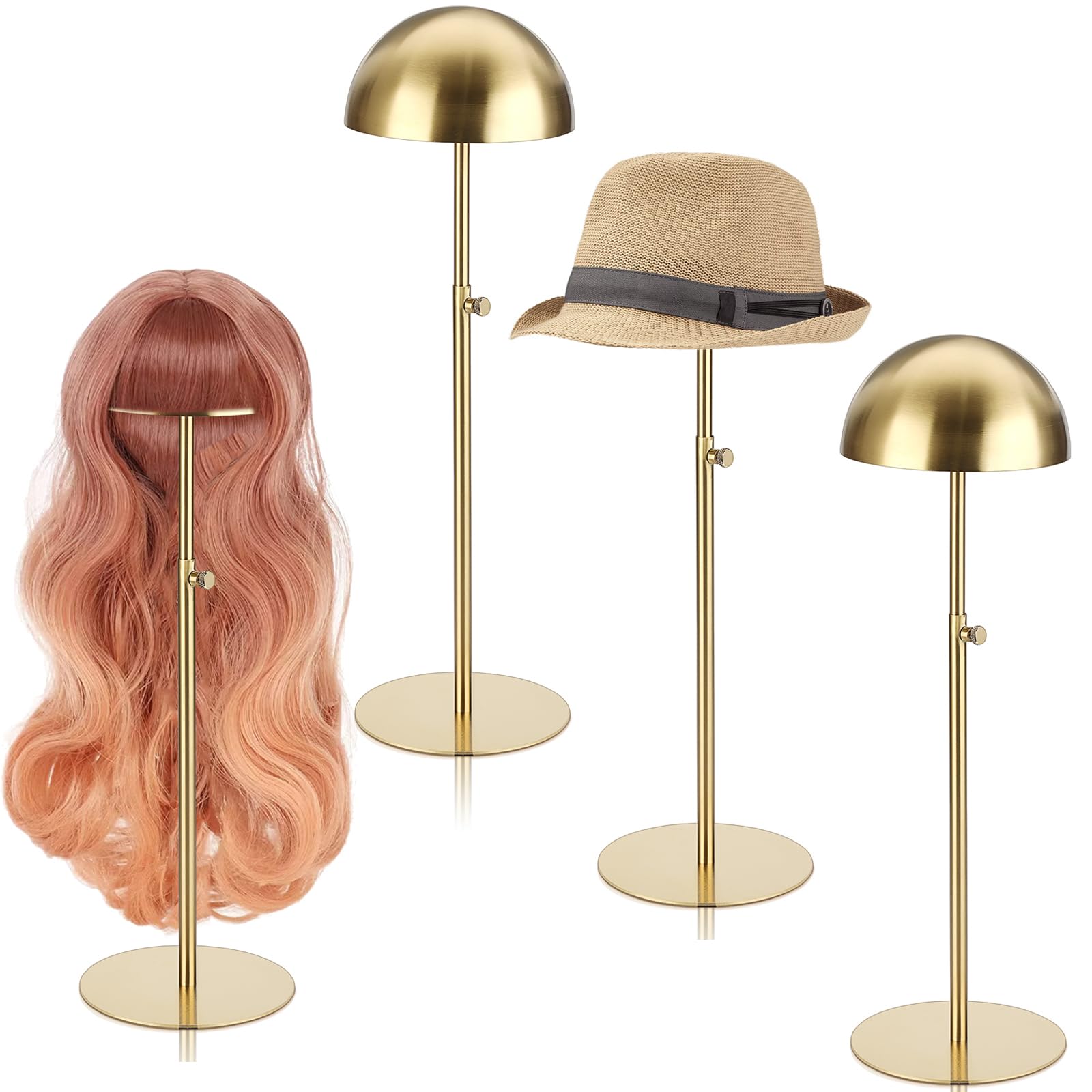 Amazon.com: JUXYES Pack of 4 Stainless Steel Wig Display Stand Rack for ...
