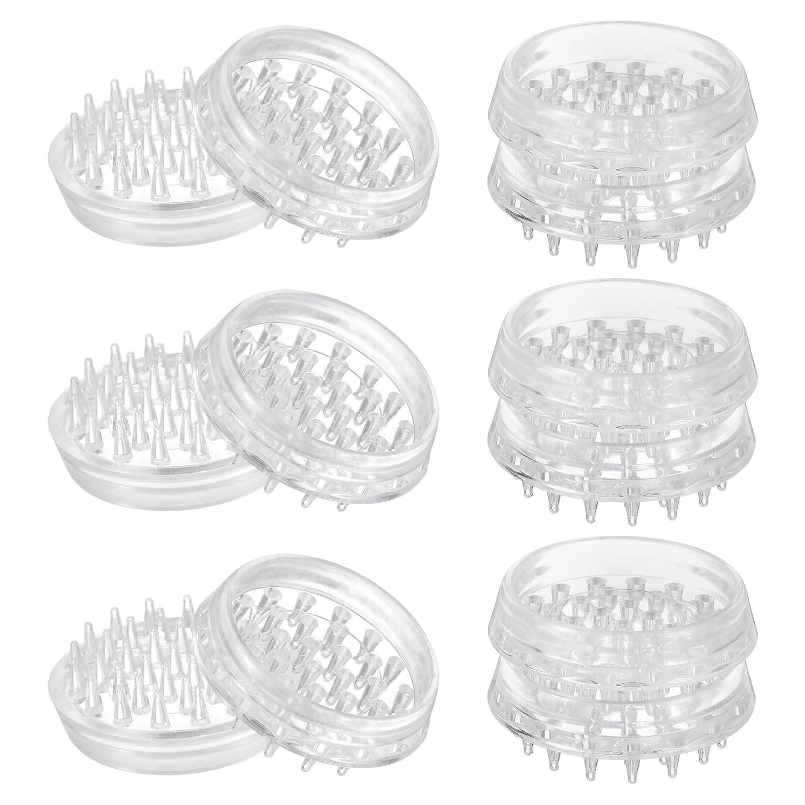 uxcell 12 Pcs Carpet Protectors Spiked Caster Cups 1.46" Round Spiked ...