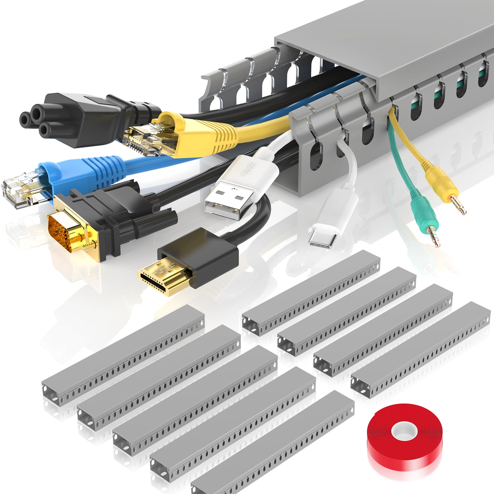 Amazon.com: Alritz Cable Raceway Kit, 138 inch(9 x 15.4) Open Slot ...