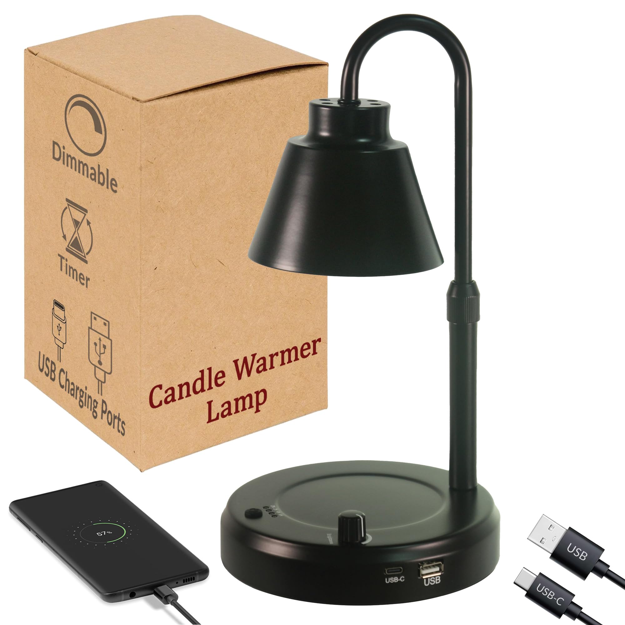 Amazon.com: Candle Warmer Desk Lamp with Timer, Dimmer, Adjustable ...