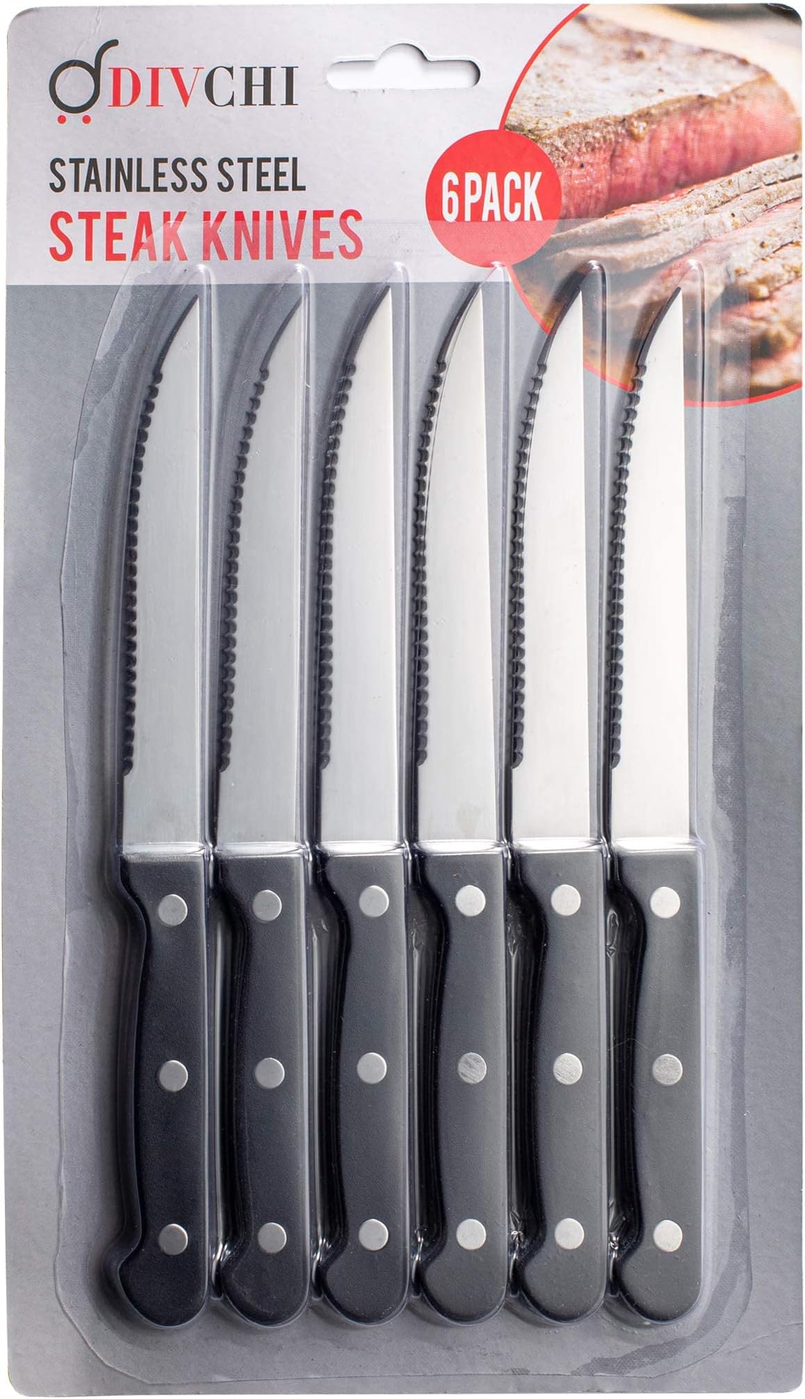 ZYBUX - Steak Knives Set of 8 - Dishwasher Safe Steak Knives Stainless ...