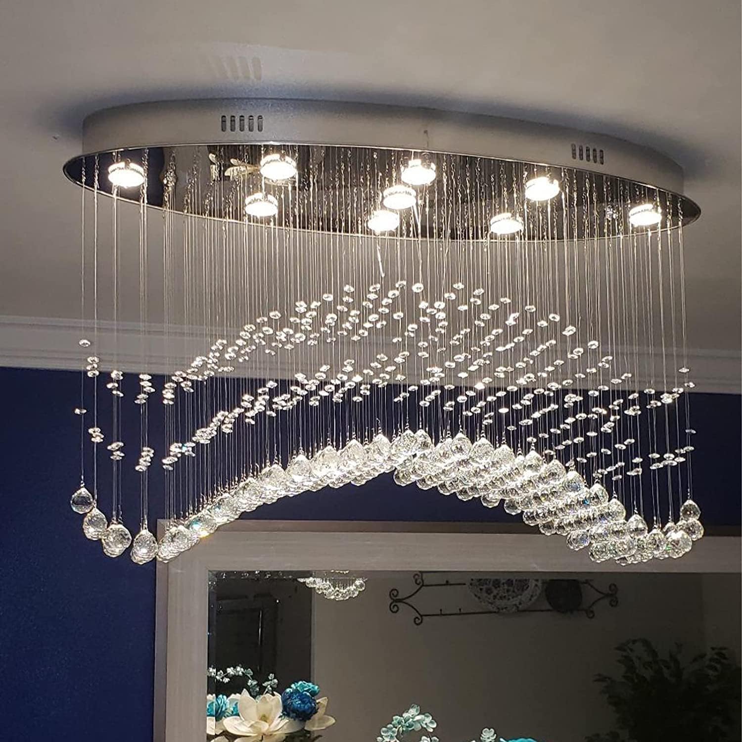 7PM Crystal Chandeliers Raindrop Flush Mount Lighting - Amazon.com