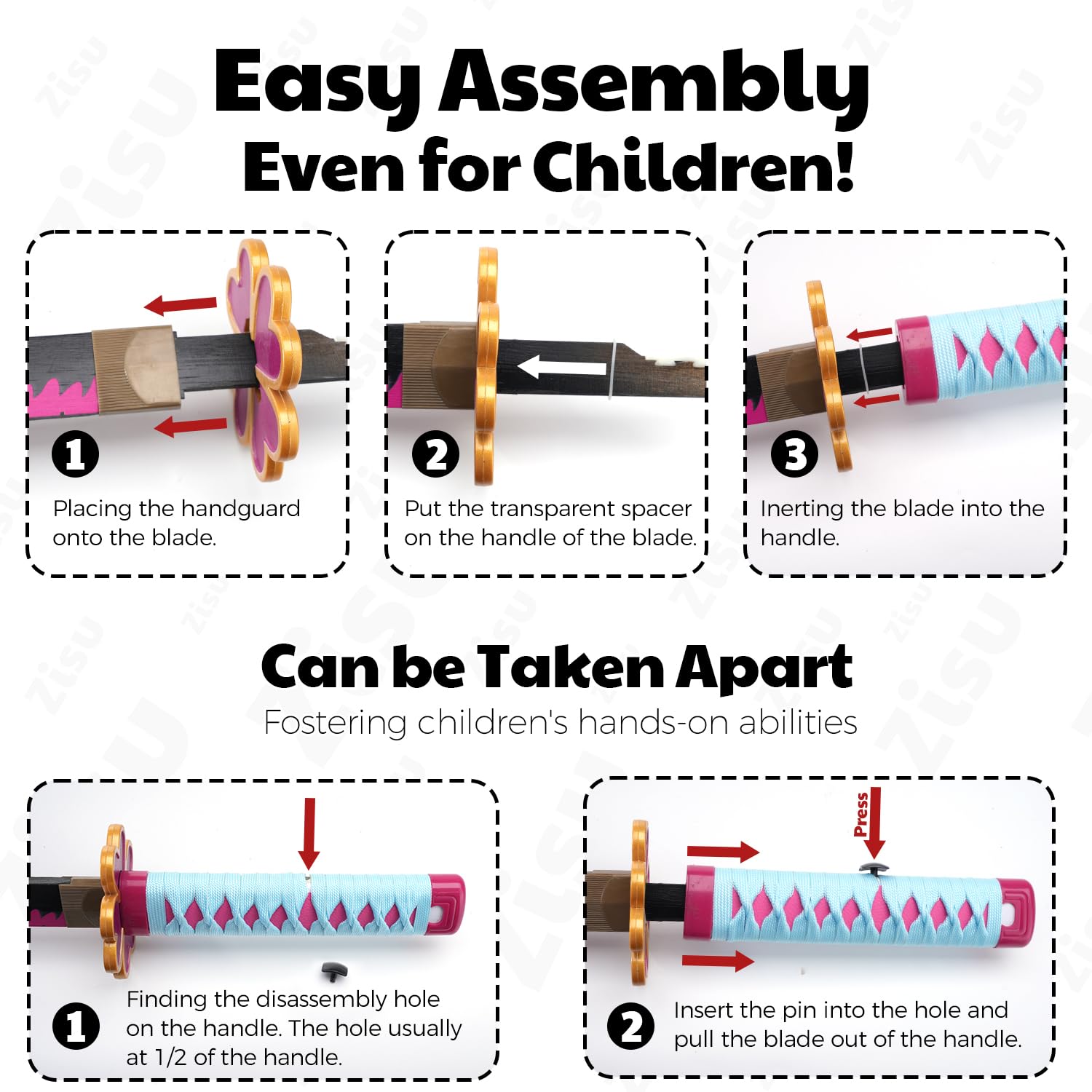 Snapklik.com : Zisu Mitsuri Sword - 23.6" Short Katana Replica For Kids ...