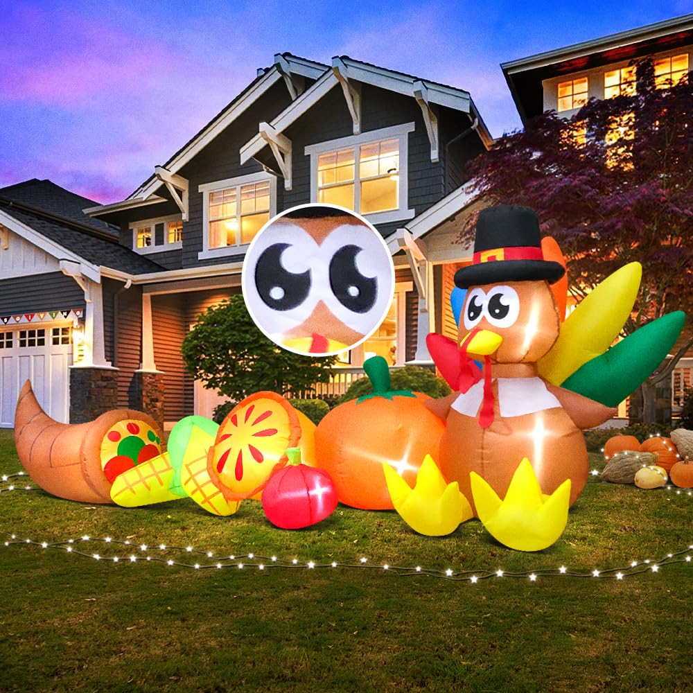KOOY 10FT Thanksgiving Inflatables Outdoor Decorations Fall Inflatable ...