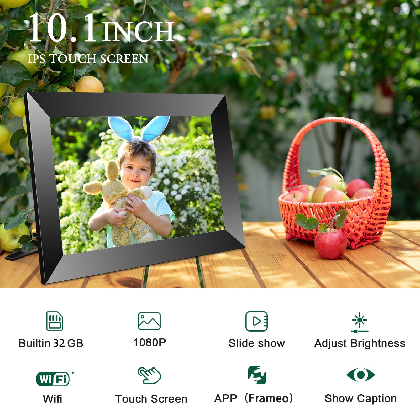 Snapklik.com : Digital Picture Frame, 10.1" 1280x800 HD IPS Touch ...