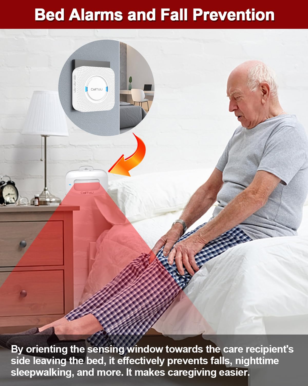 Snapklik.com : CallToU Bed Sensor Alarm And Fall Prevention For Elderly ...