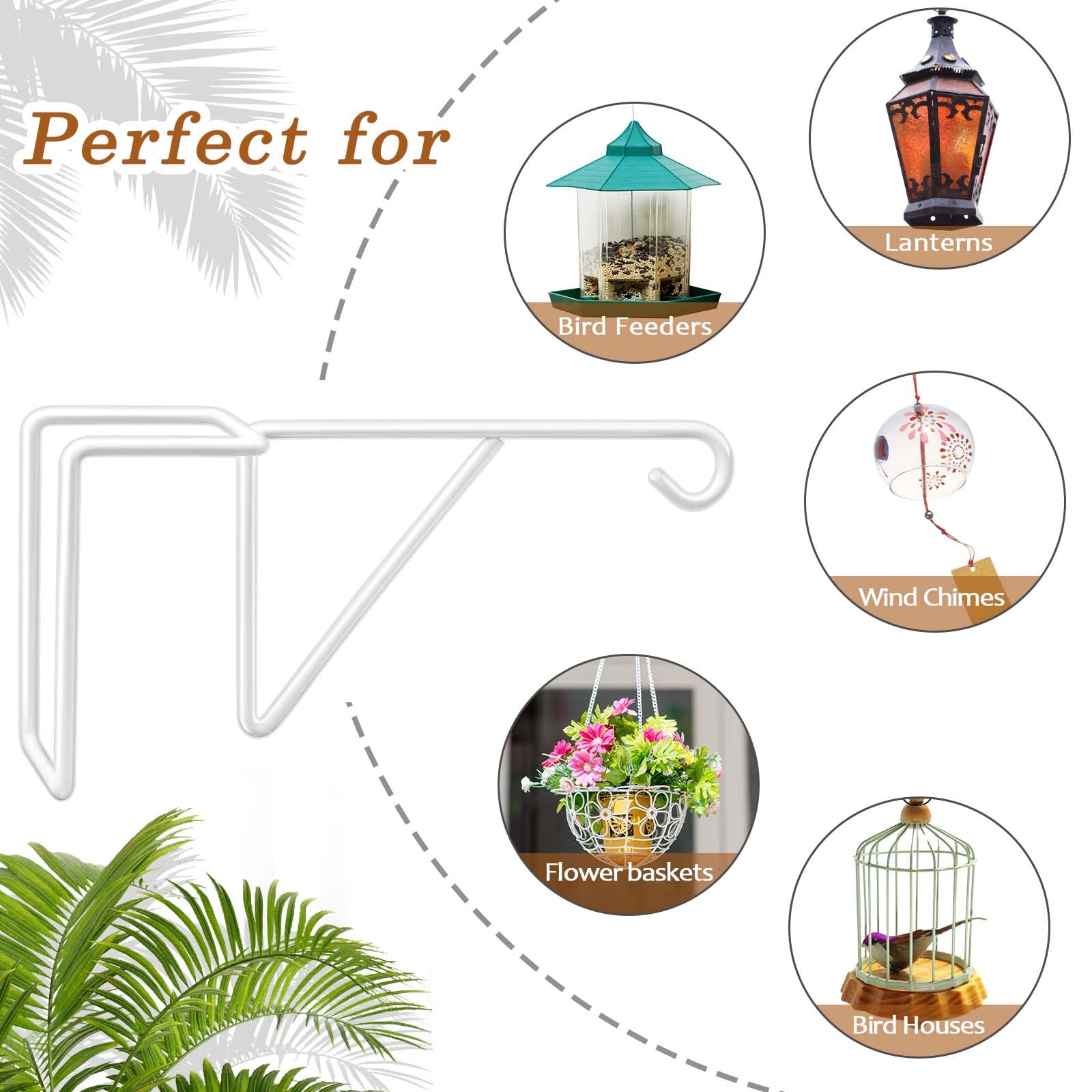 Snapklik.com : 6 Pack Vinyl Fence Hooks, Heavy Duty Durable White Fence ...