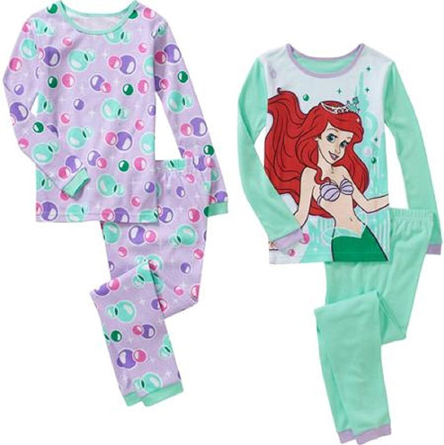 Amazon.com: Disney Ariel Big Girls 2 Pack Pajamas (6) Multi: Clothing ...