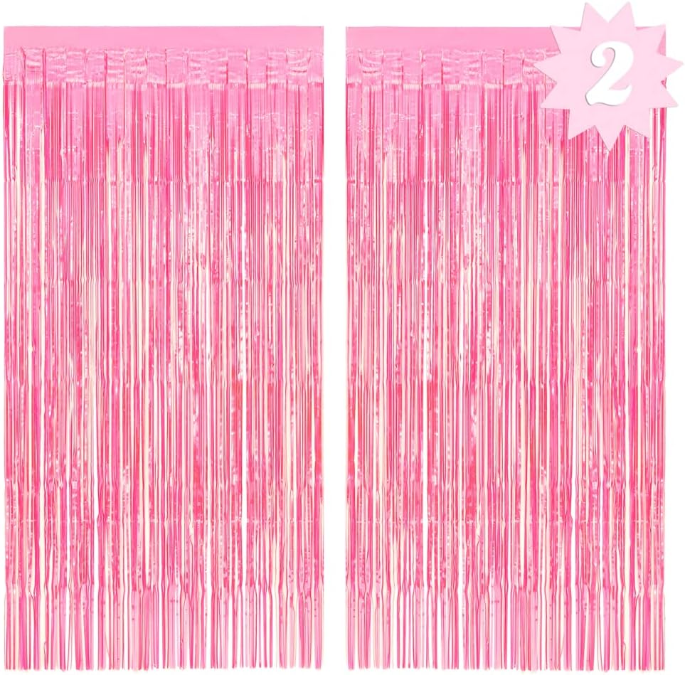 Amazon.com : xo, Fetti Decorations Hot Pink Iridescent Fringe Foil ...
