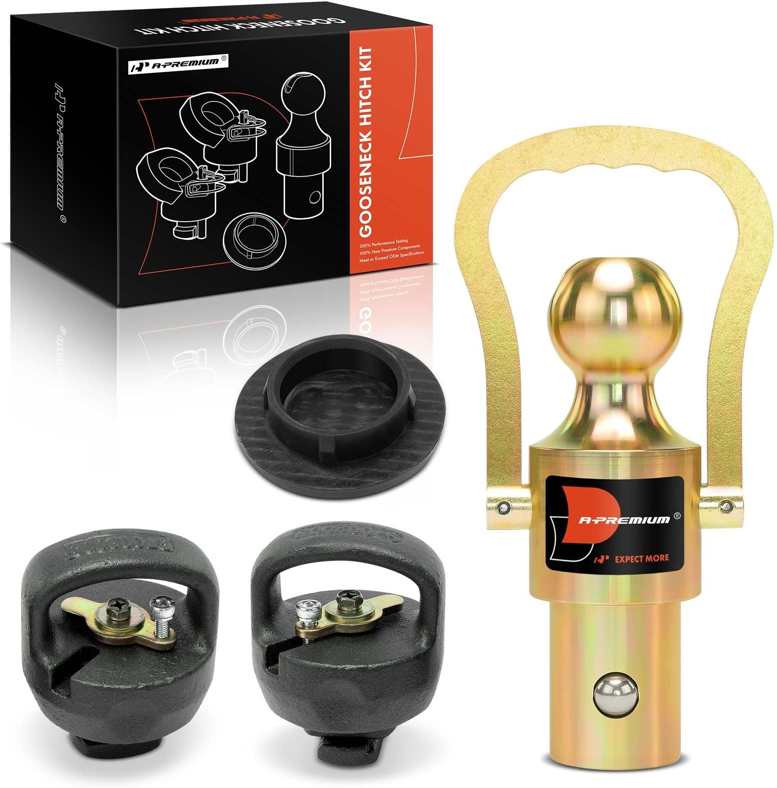 Amazon.com: A-Premium 2-5/16 Gooseneck Trailer Hitch Ball Kit 30,000 ...