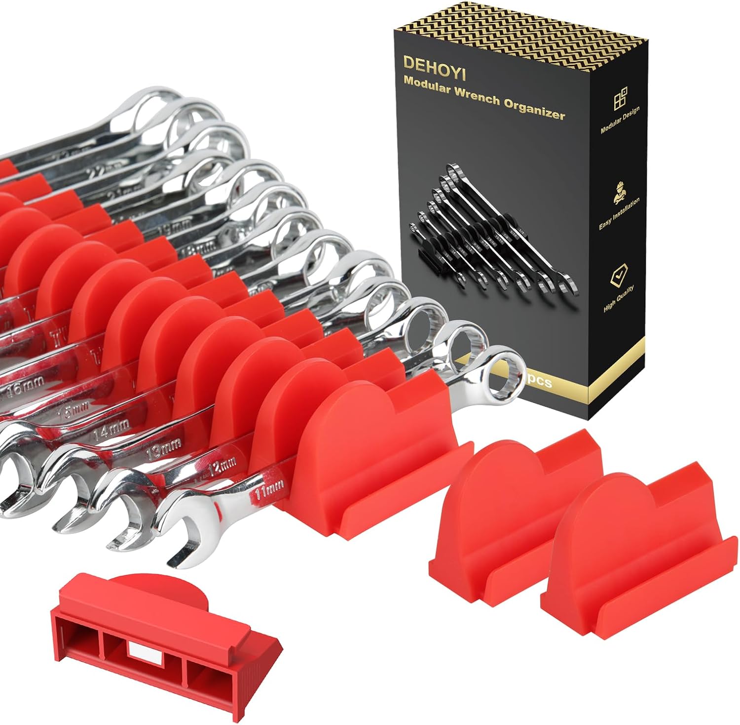 24PCS Magnetic Wrench Organizer for Tool Drawer,Wrench Holder with ...