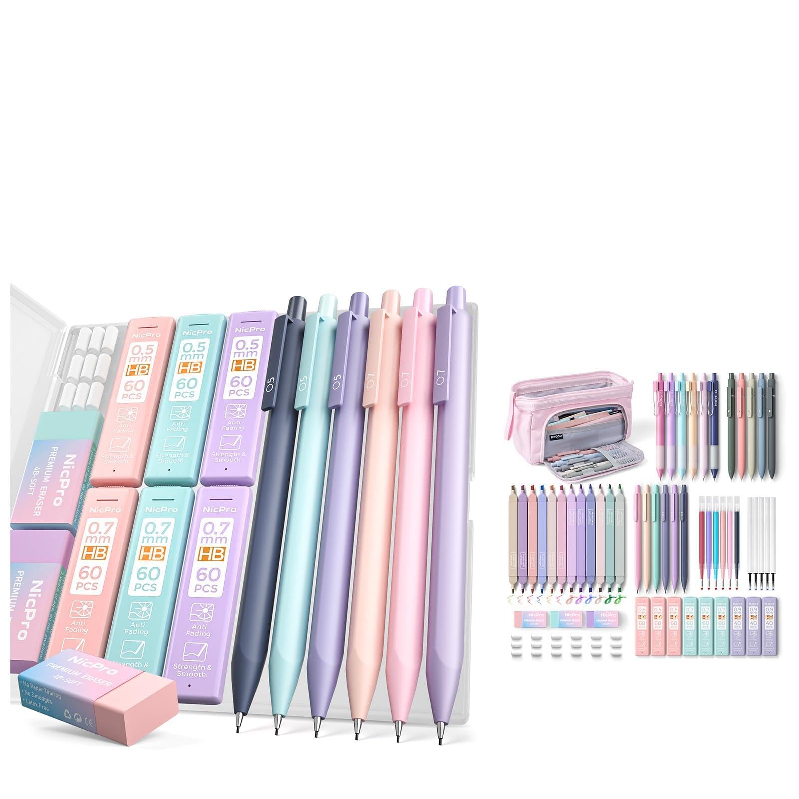 Amazon.com : Nicpro 55 PCS Aesthetic School Supplies with Pastel ...