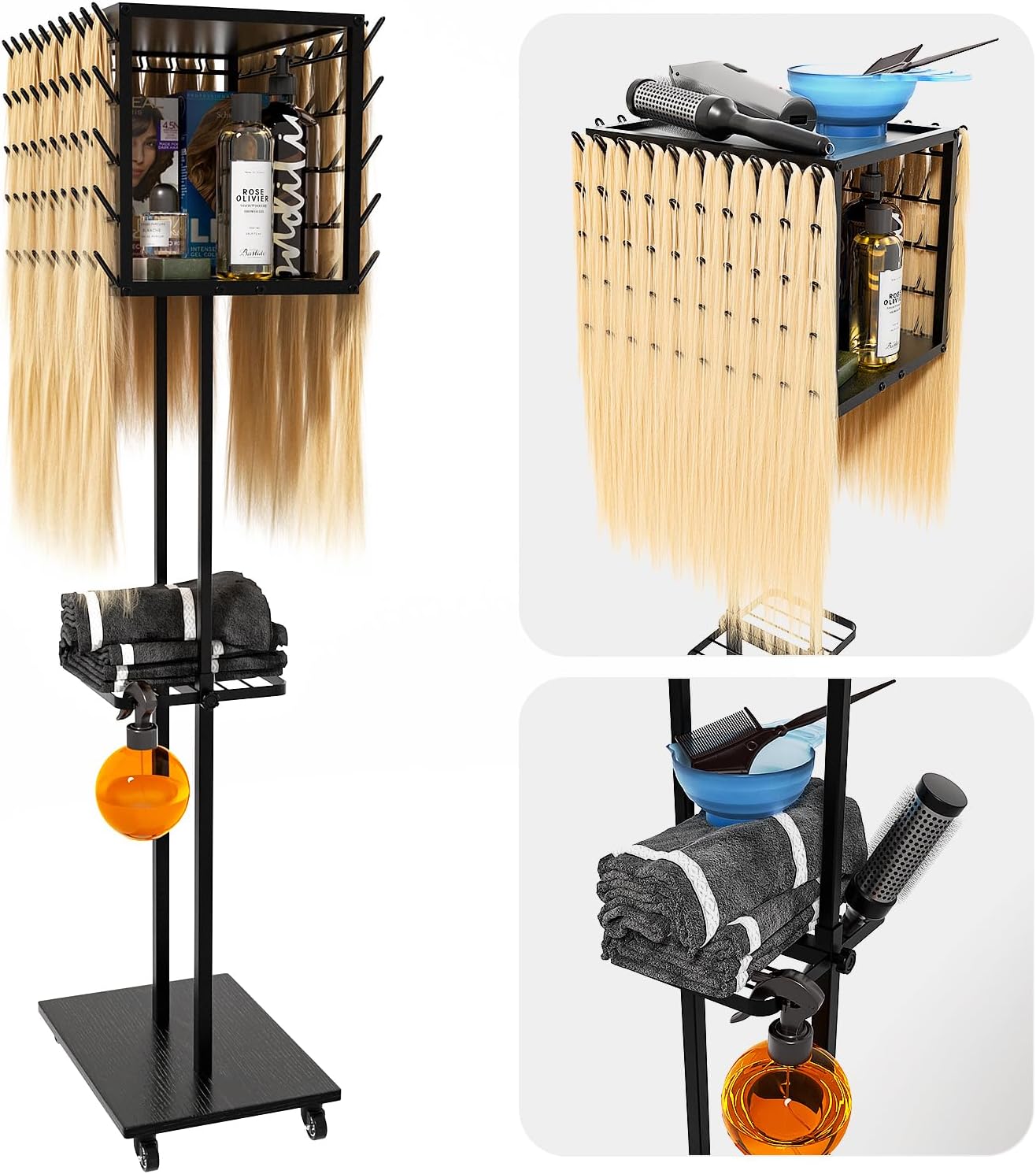 Amazon.com: Braiding Hair Rack - Height Adjustable Metal Braiding Rack ...