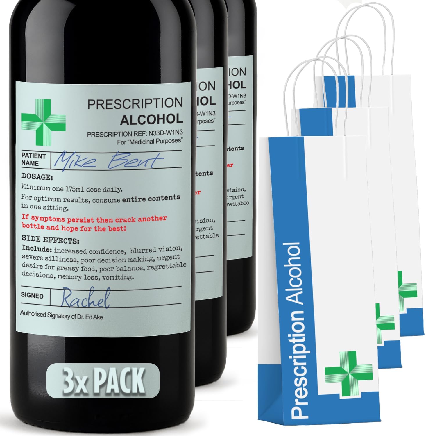 SC Products Prescription Wine Label & Bottle Bag | Wine Bottle Labels ...
