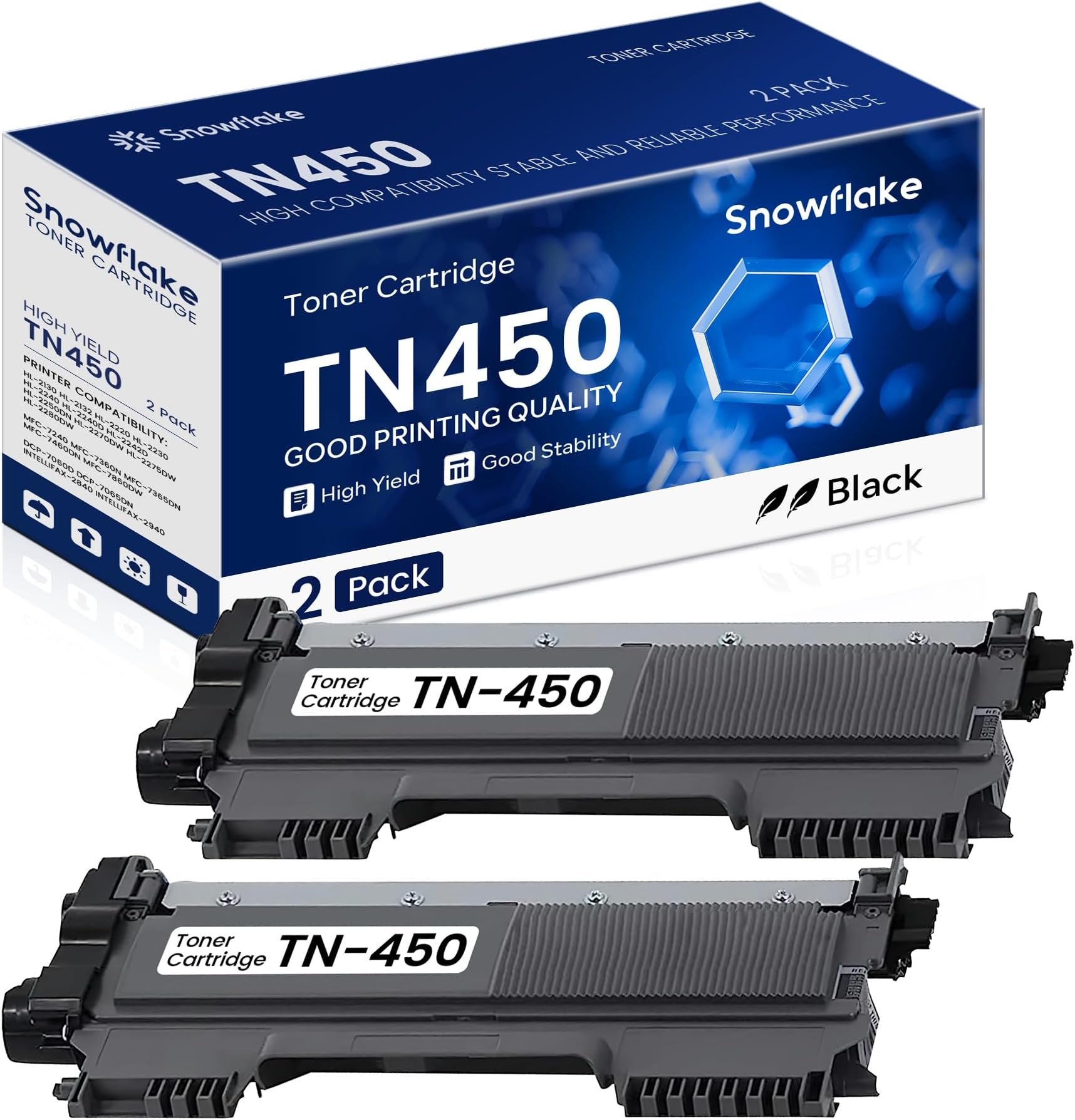 Amazon.com: Brother Genuine TN450 3-Pack High Yield Black Toner ...