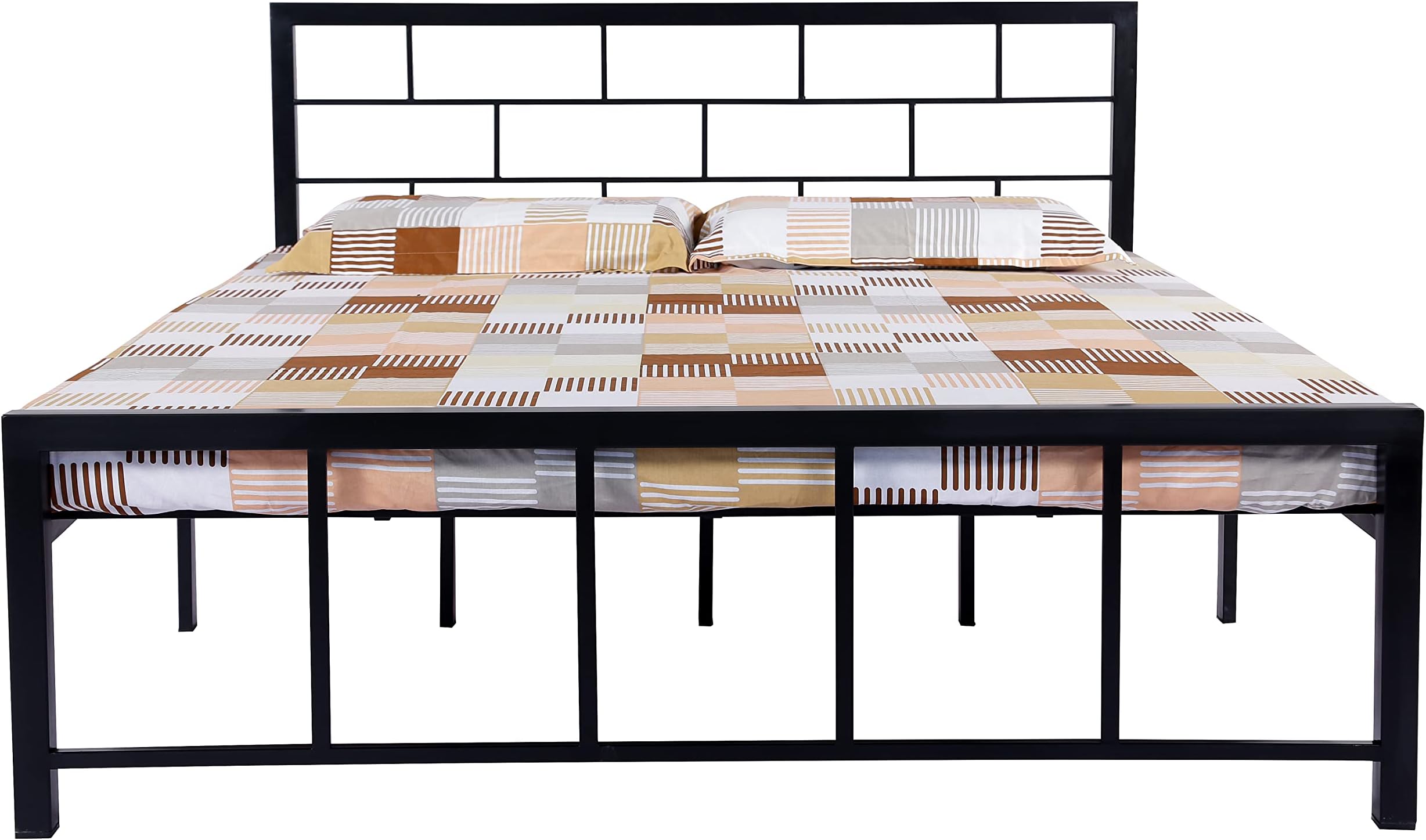 BLACKSMITH STREET Metal Bed, Pyramic Bed, Bedroom Furniture,Black Metal ...