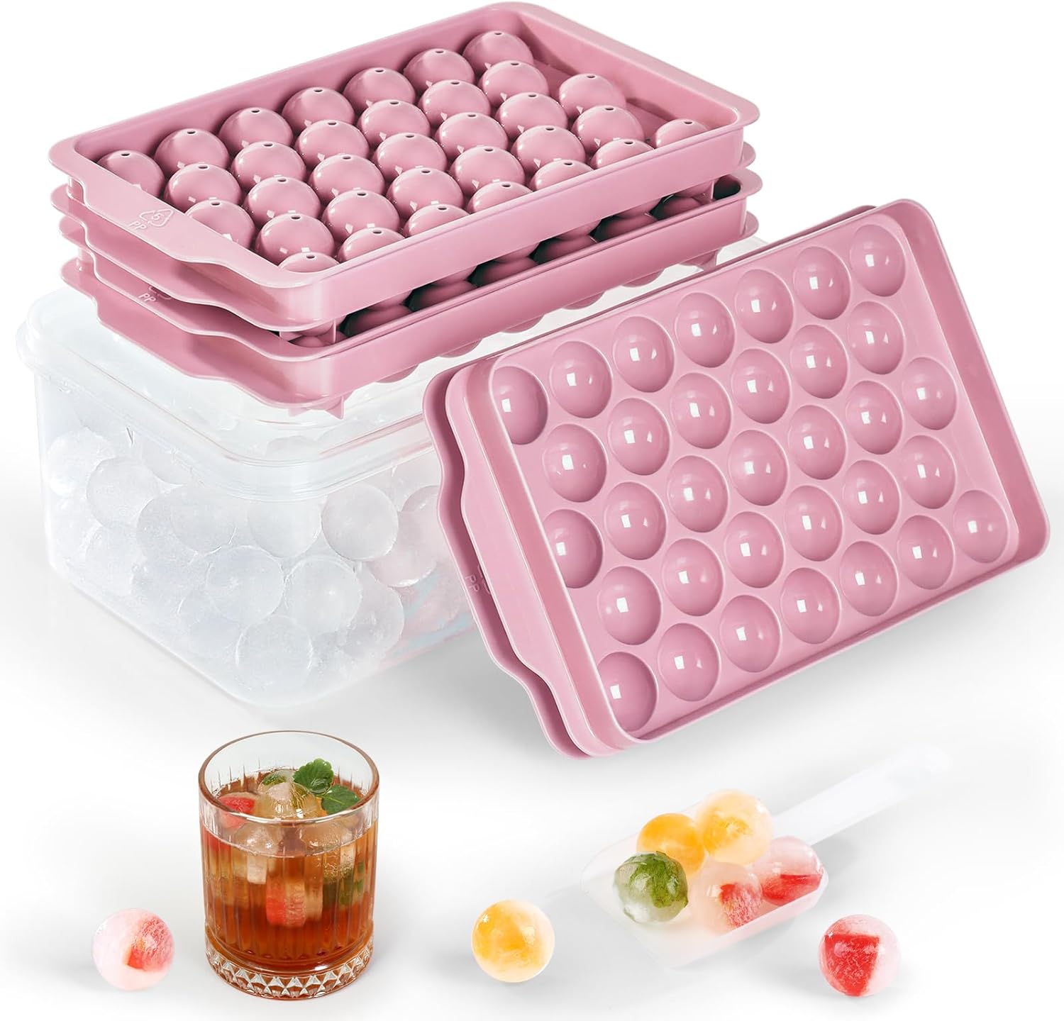 Amazon.com: Optish 3 Pack Ice Trays for Freezer, 99 PCS Ice Cube Tray ...