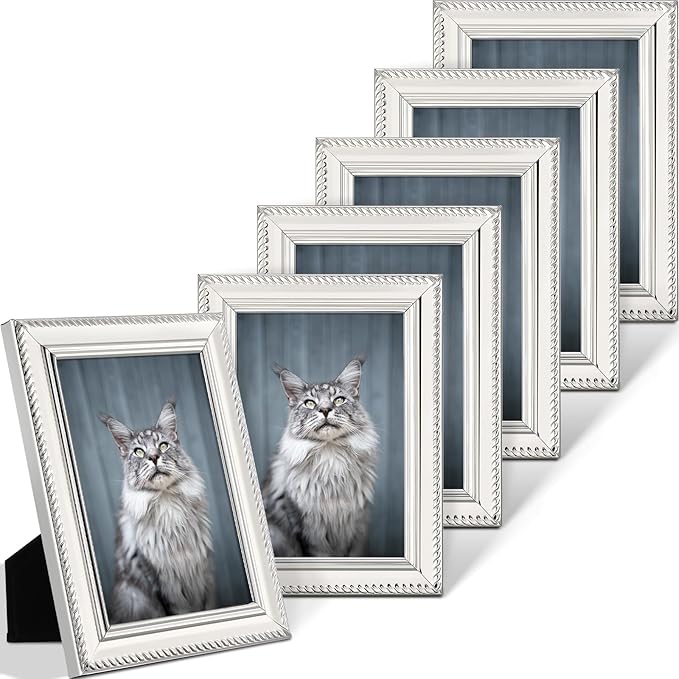 Amazon.com - Kigley 6 Pcs Silver Photo Frame Mini Metal Picture Frame 2 ...