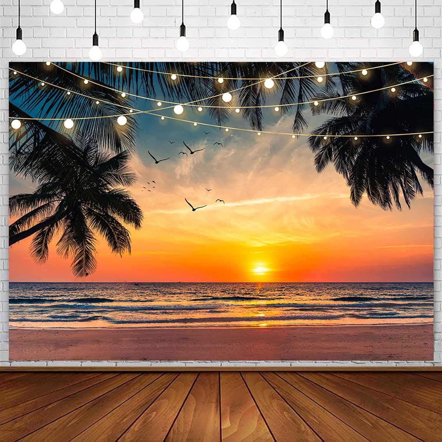 Amazon.com : Summer Beach Backdrop, Hawaii Sun Blue Sky Ocean Photo ...