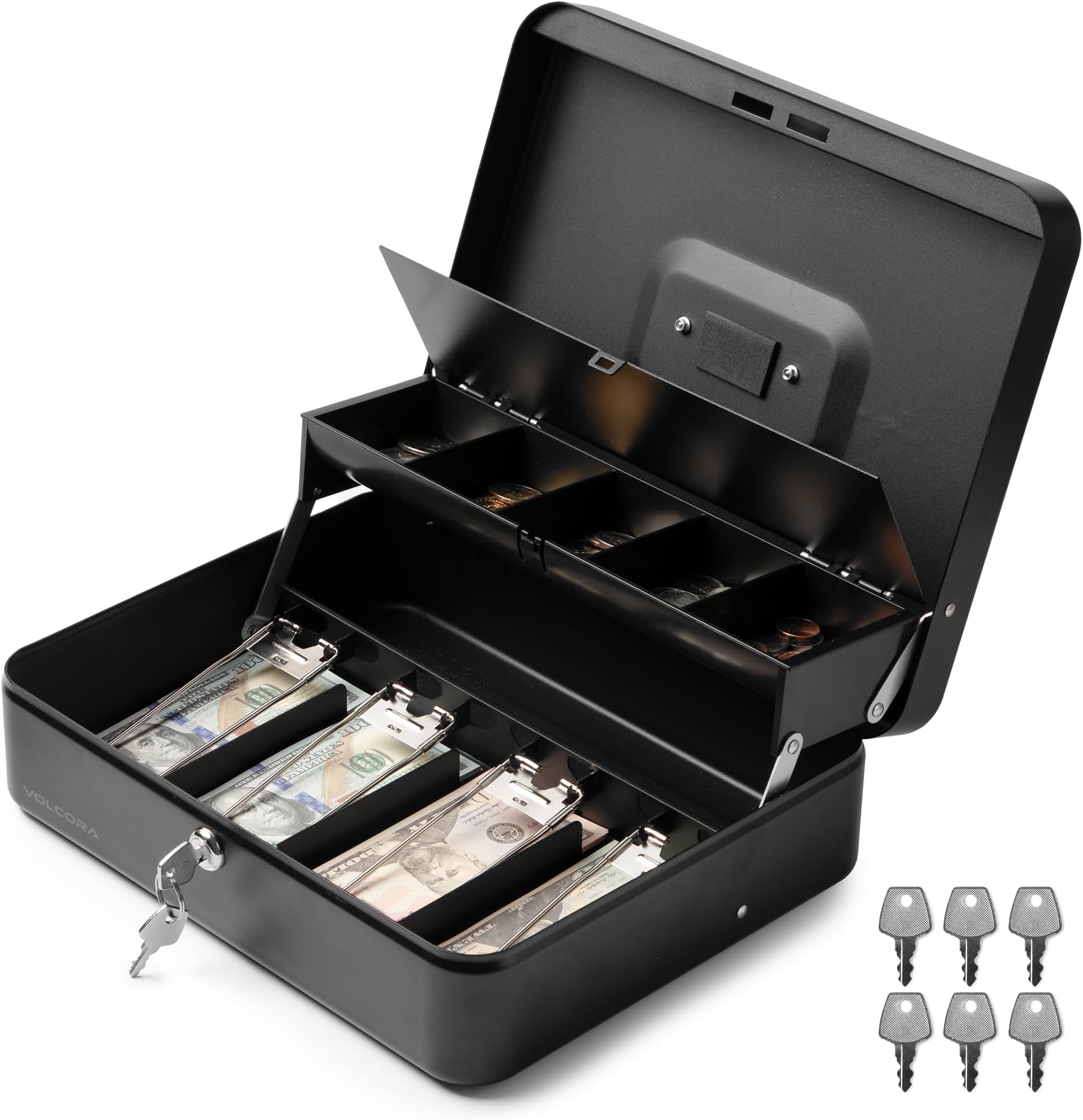 Amazon.com: Honeywell 2106827 Steel Cash Box with Removable Tray ...