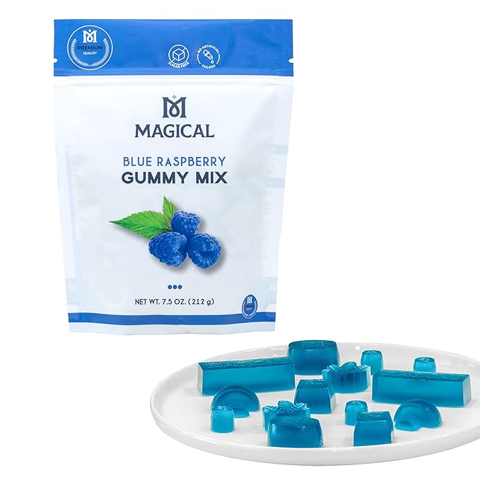 Amazon.com : Organic Premium Blue Raspberry Gummy Mix - Low Calorie ...