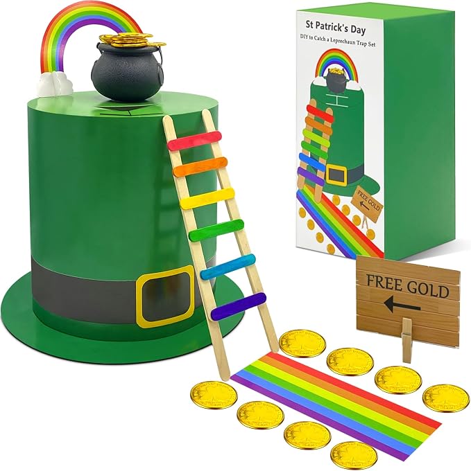 Amazon.com: Bailiyake St. Patrick's Day DIY Leprechaun Trap Kit St ...